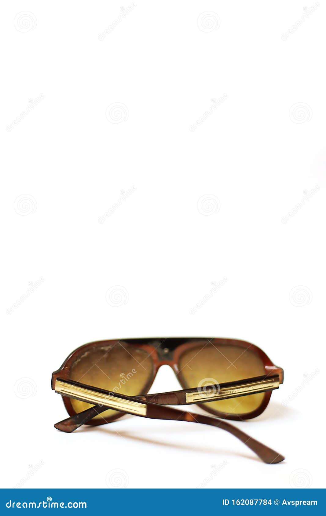 Cool Sunglasses Isolated on White Background, Back View. Stock Photo ...