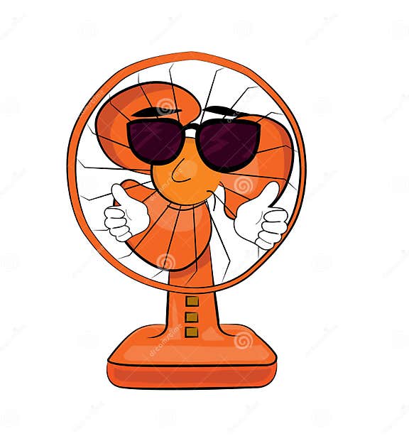 Cool table fan cartoon stock illustration. Illustration of chill - 44304951
