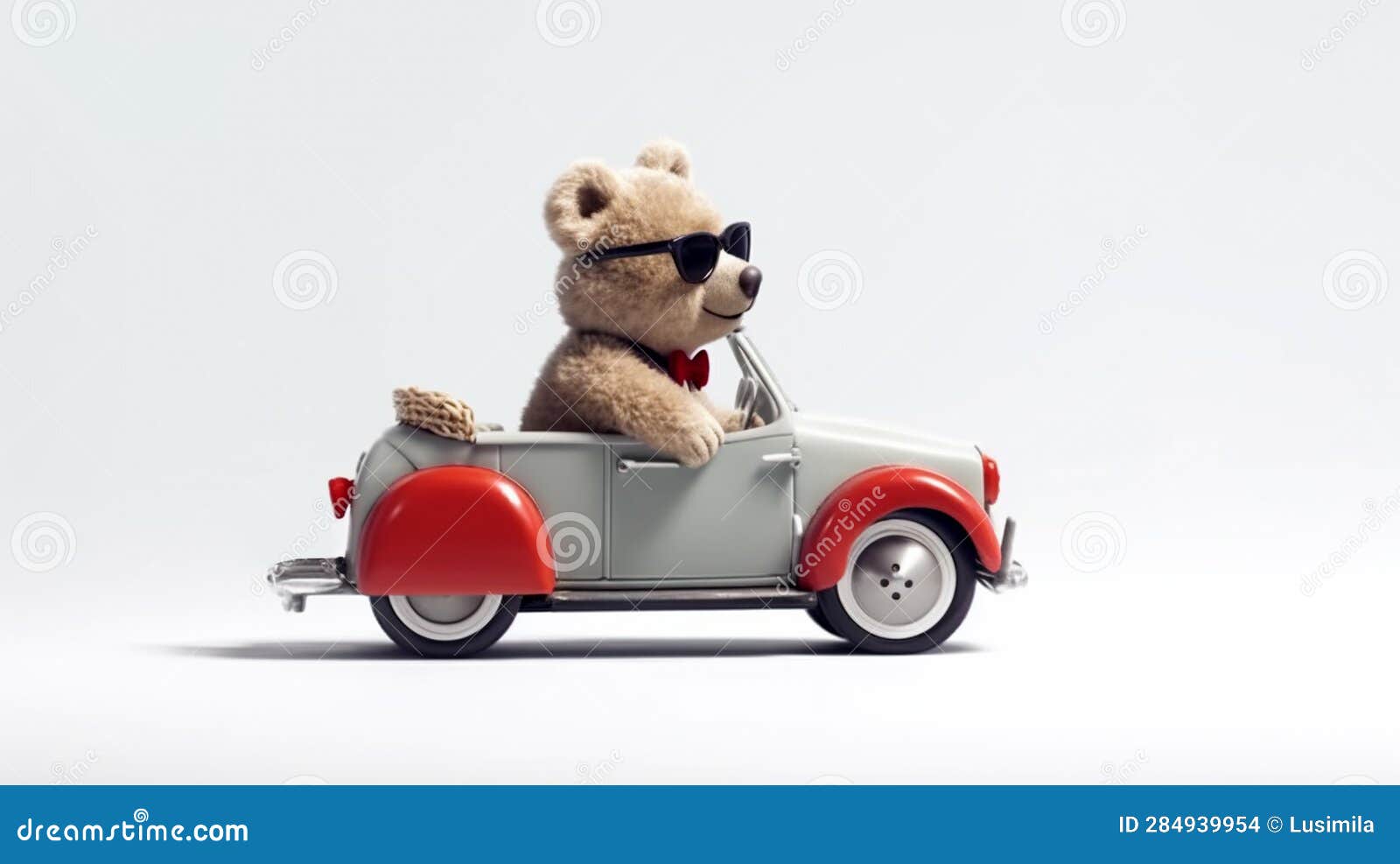 Cool teddy driving a car stock illustration. Illustration of apparel ...