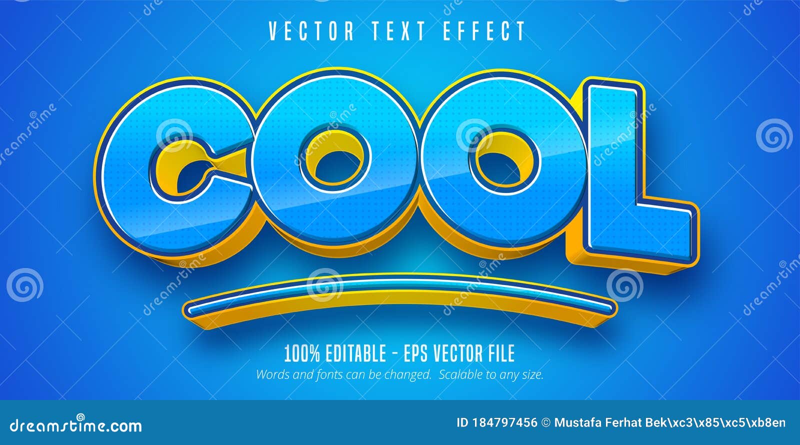 Cool Text, 3d Editable Text Effect Stock Vector - Illustration of ...