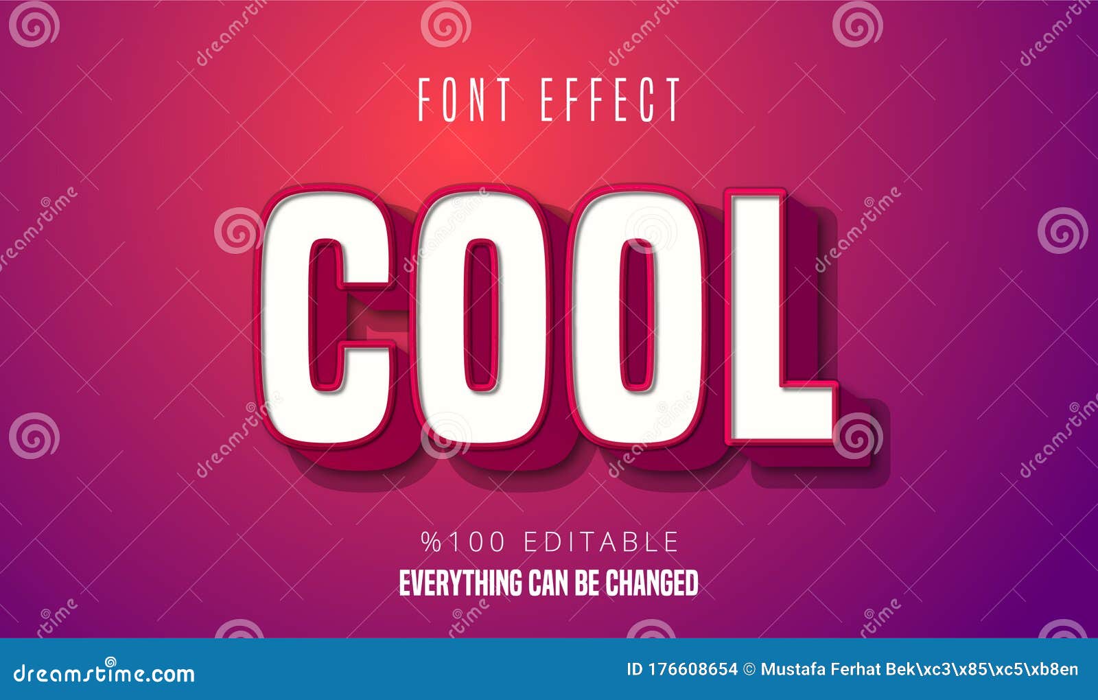 Cool Text Redigerbar Teckensnittseffekt Vektor Illustrationer ...