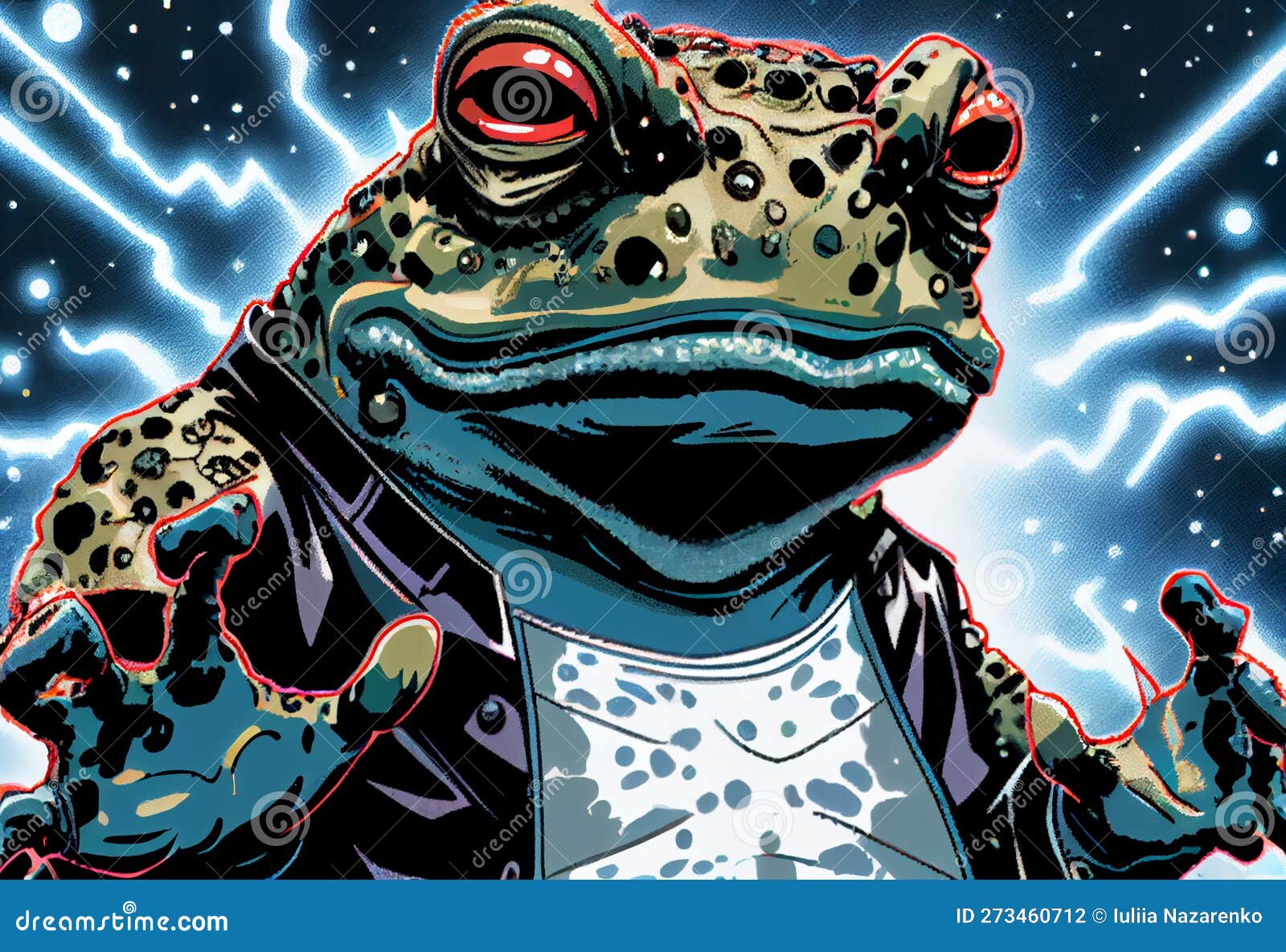 Cool Toad in a Rocker Outfit. AI Genarated Stock Illustration ...