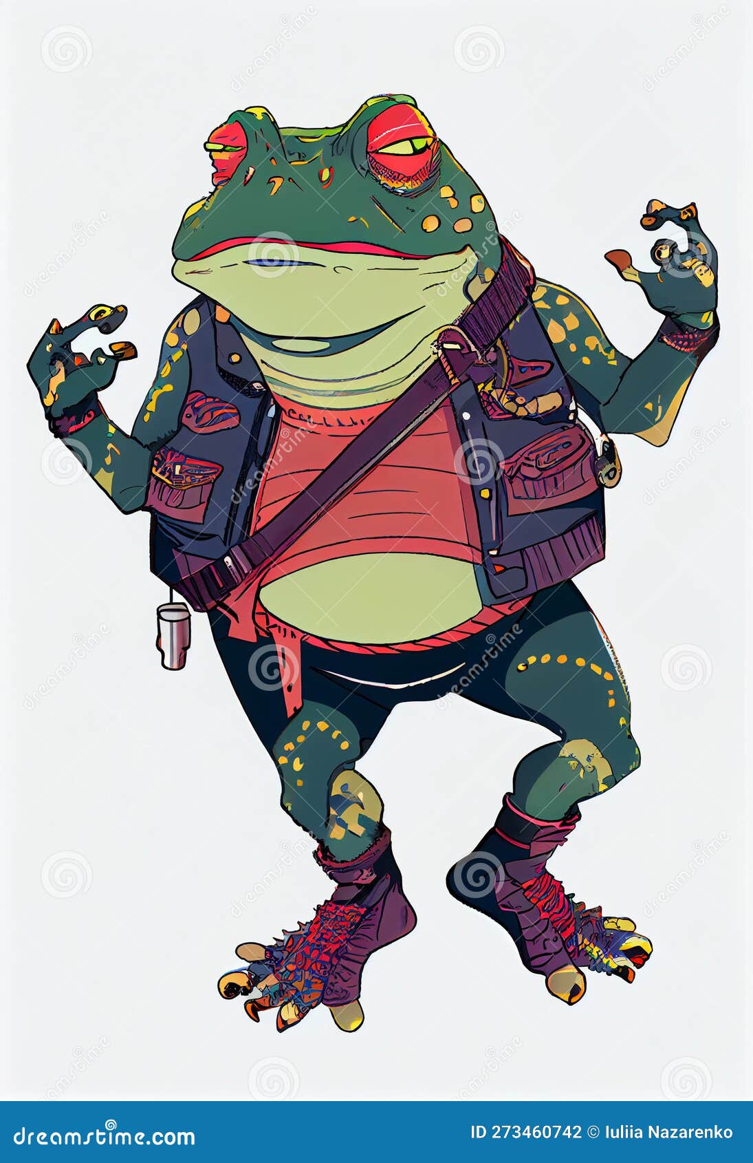 Cool Toad in a Rocker Outfit. AI Genarated Stock Illustration ...