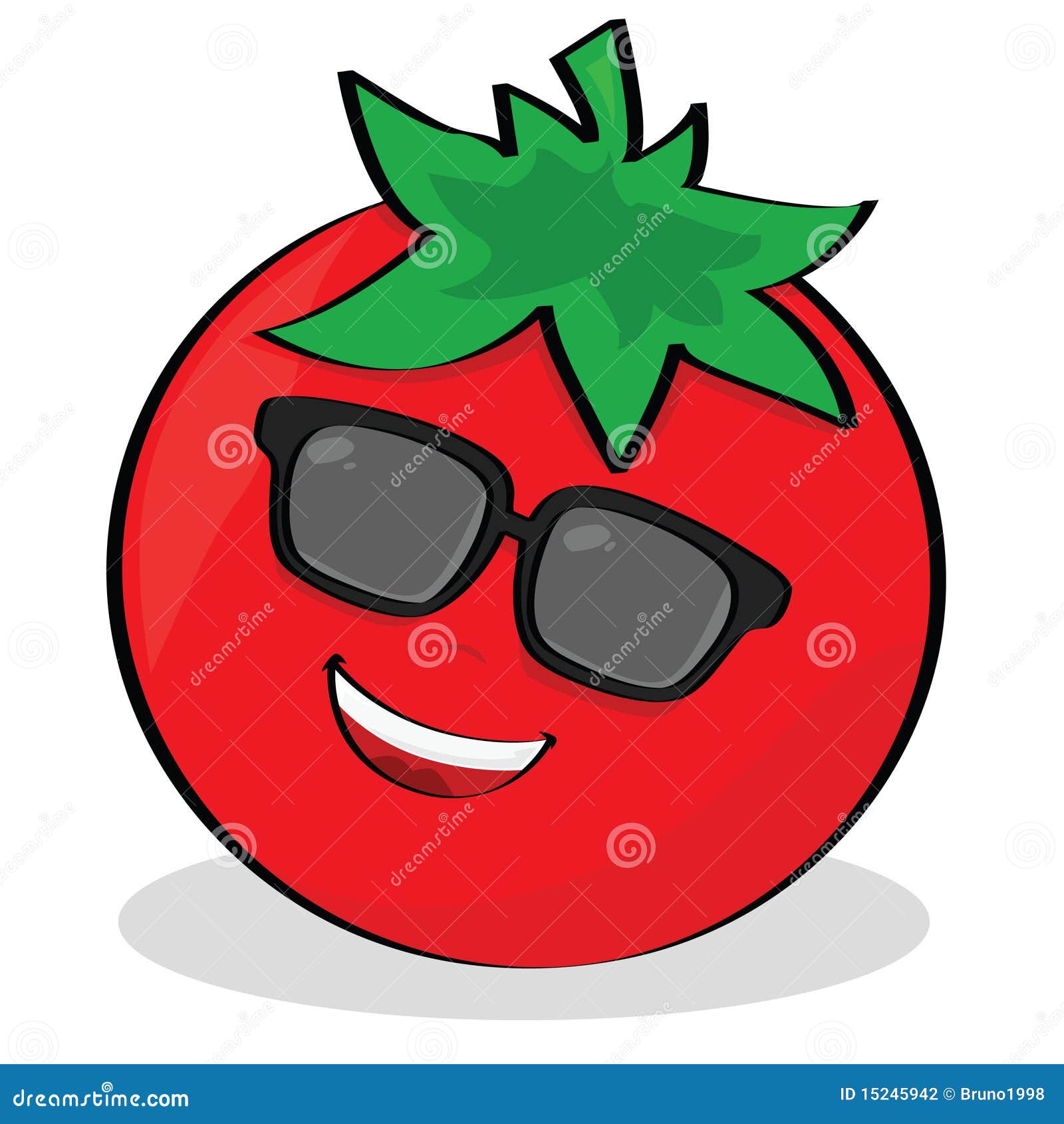 Cool tomato stock vector. Illustration of cheerful, organic - 15245942