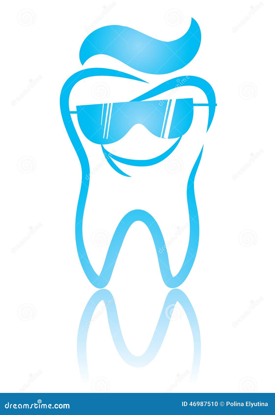 Cool tooth and glassea stock vector. Illustration of clean - 46987510
