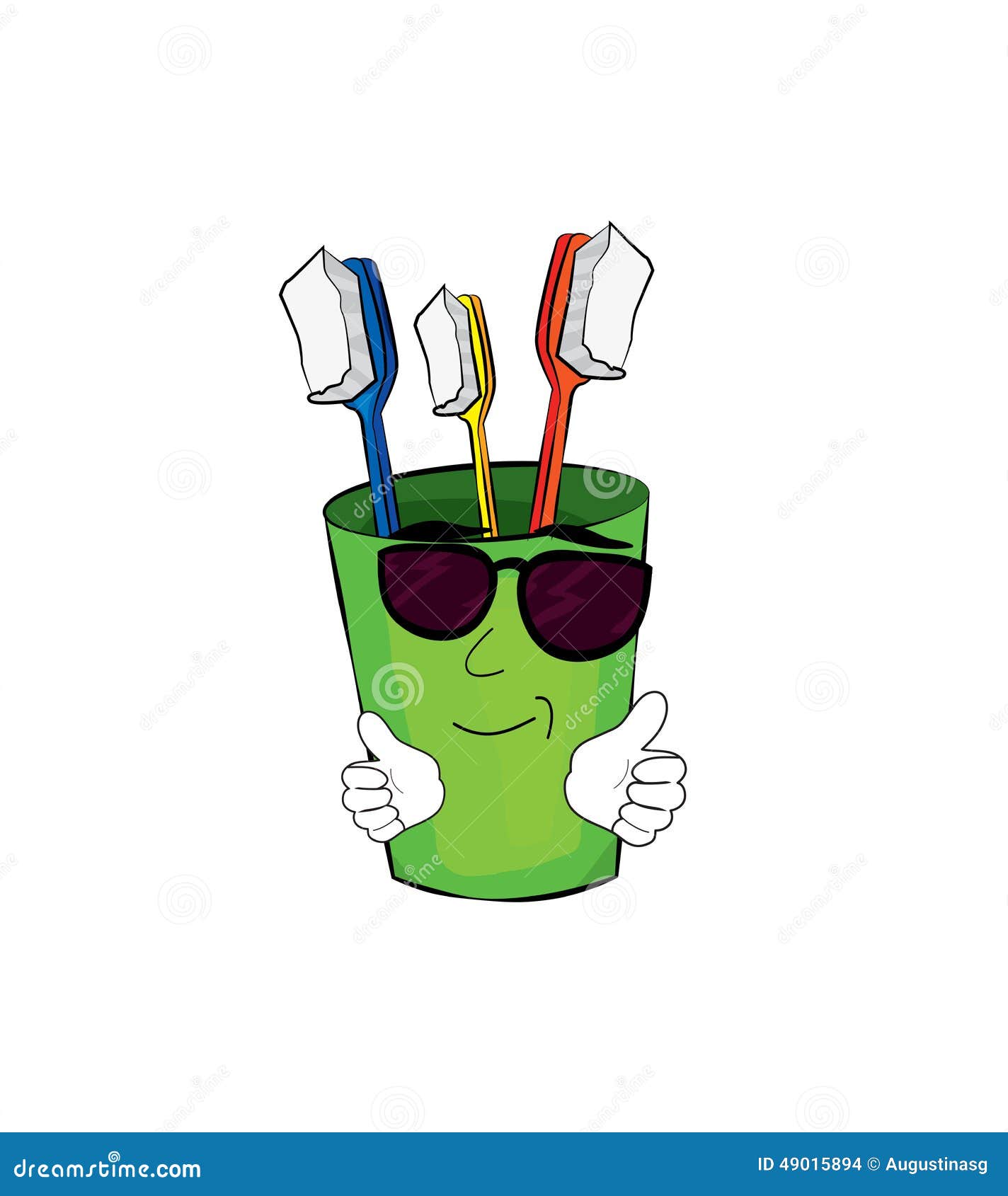 Cool Toothbrushes in a Cup Cartoon Stock Illustration - Illustration of ...