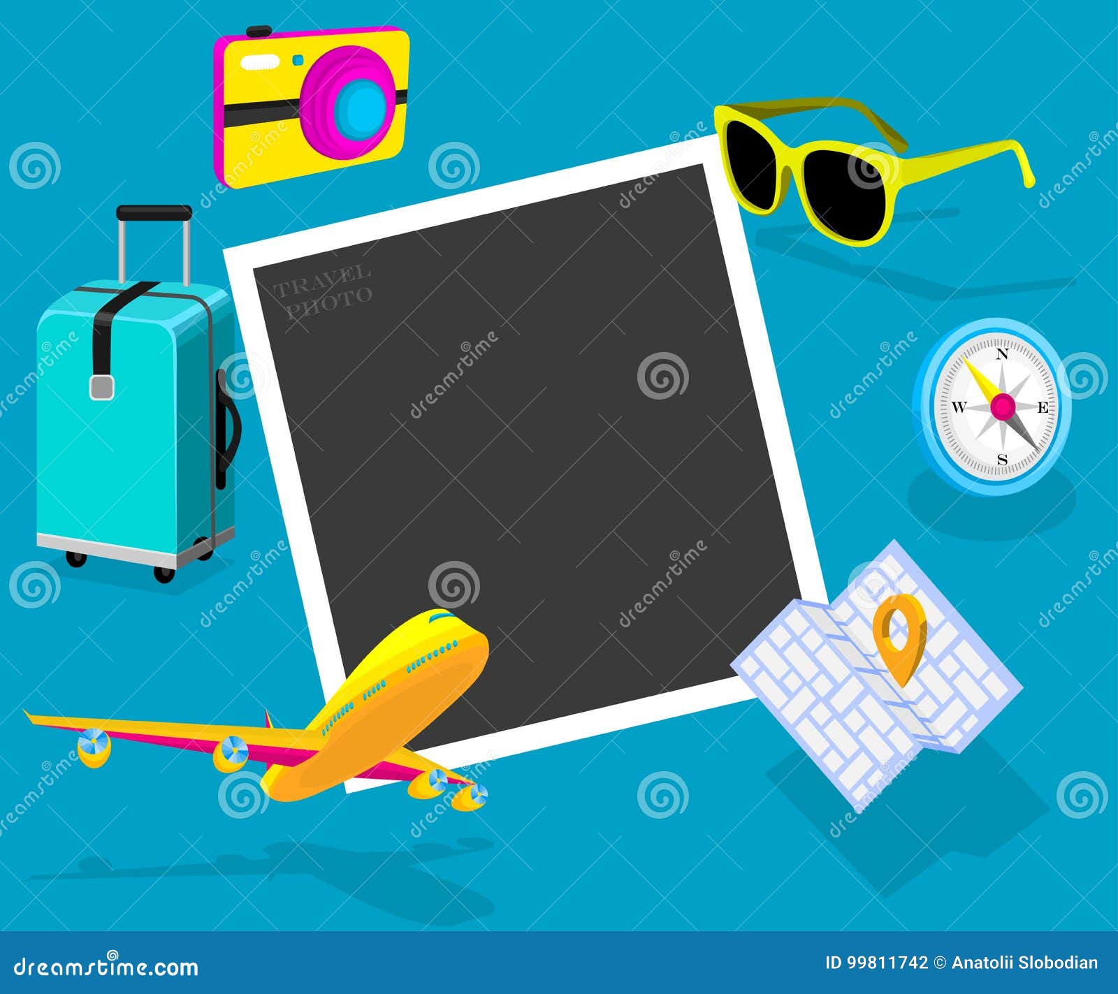 Cool Travel Photos Design Template. EPS10 Vector Stock Vector ...