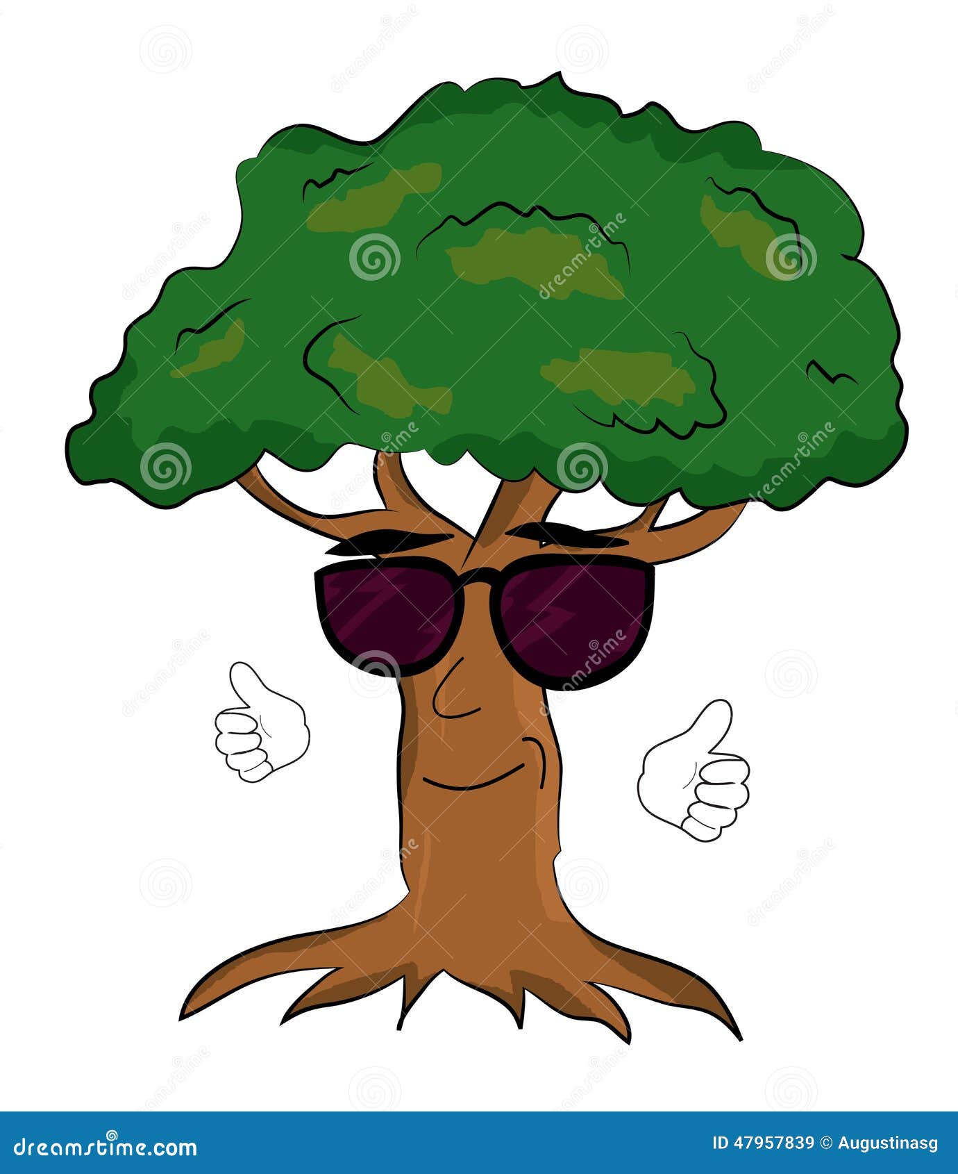 Cool tree cartoon stock illustration. Illustration of symbol - 47957839
