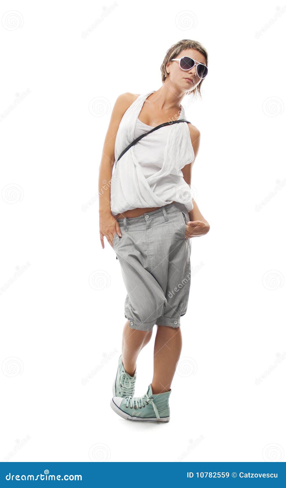 Cool trendy girl stock image. Image of fashionable, studio - 10782559