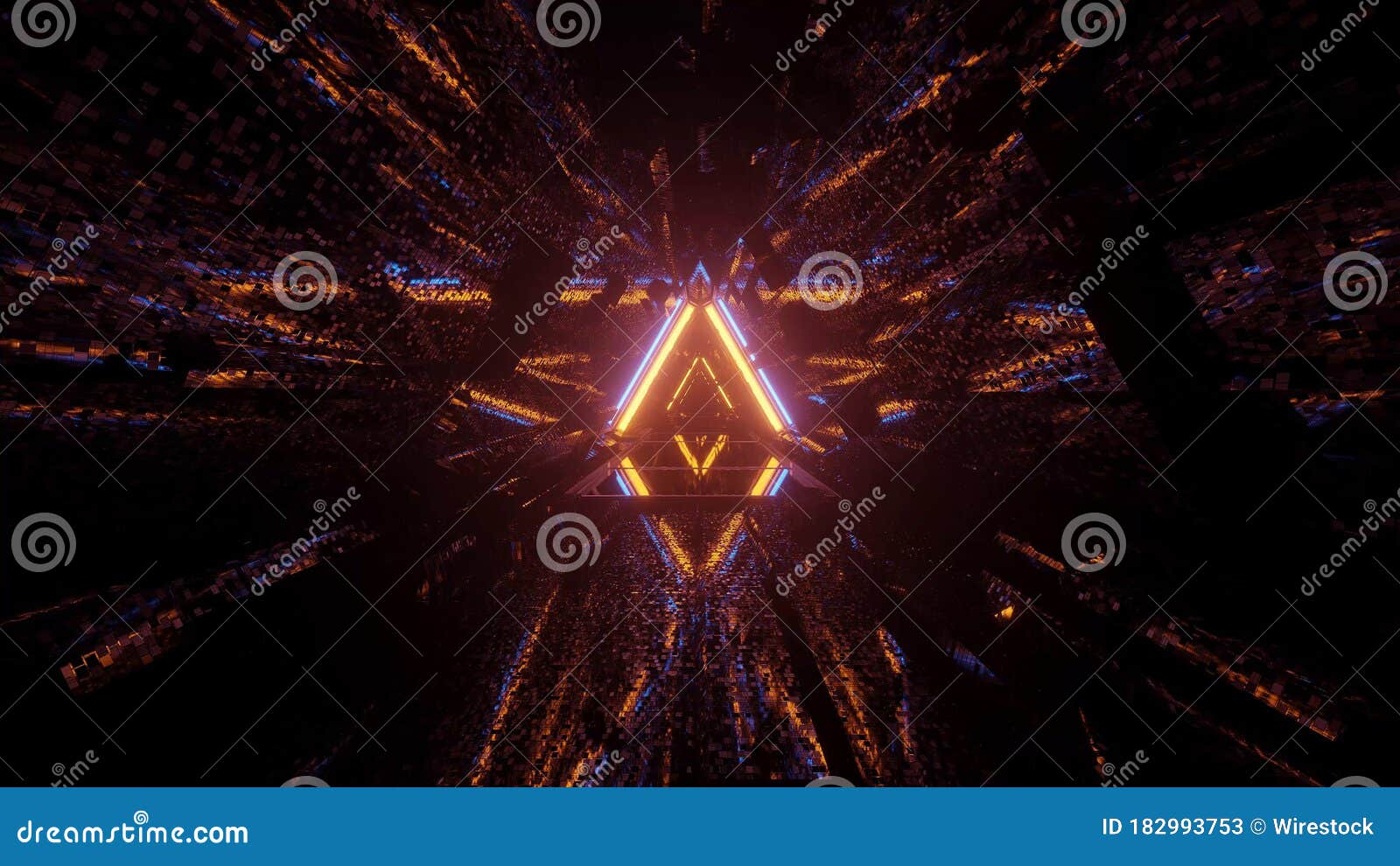 Cool Triangular Shaped Illustration with Colorful Futuristic Sci-fi ...