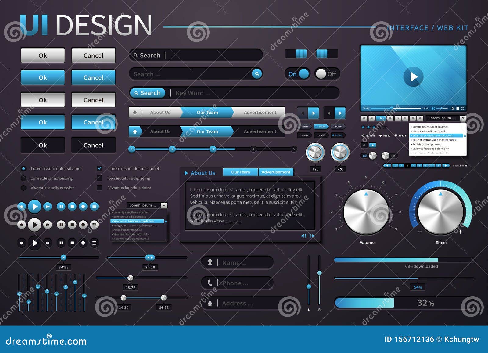 Cool UI design stock vector. Illustration of design - 156712136