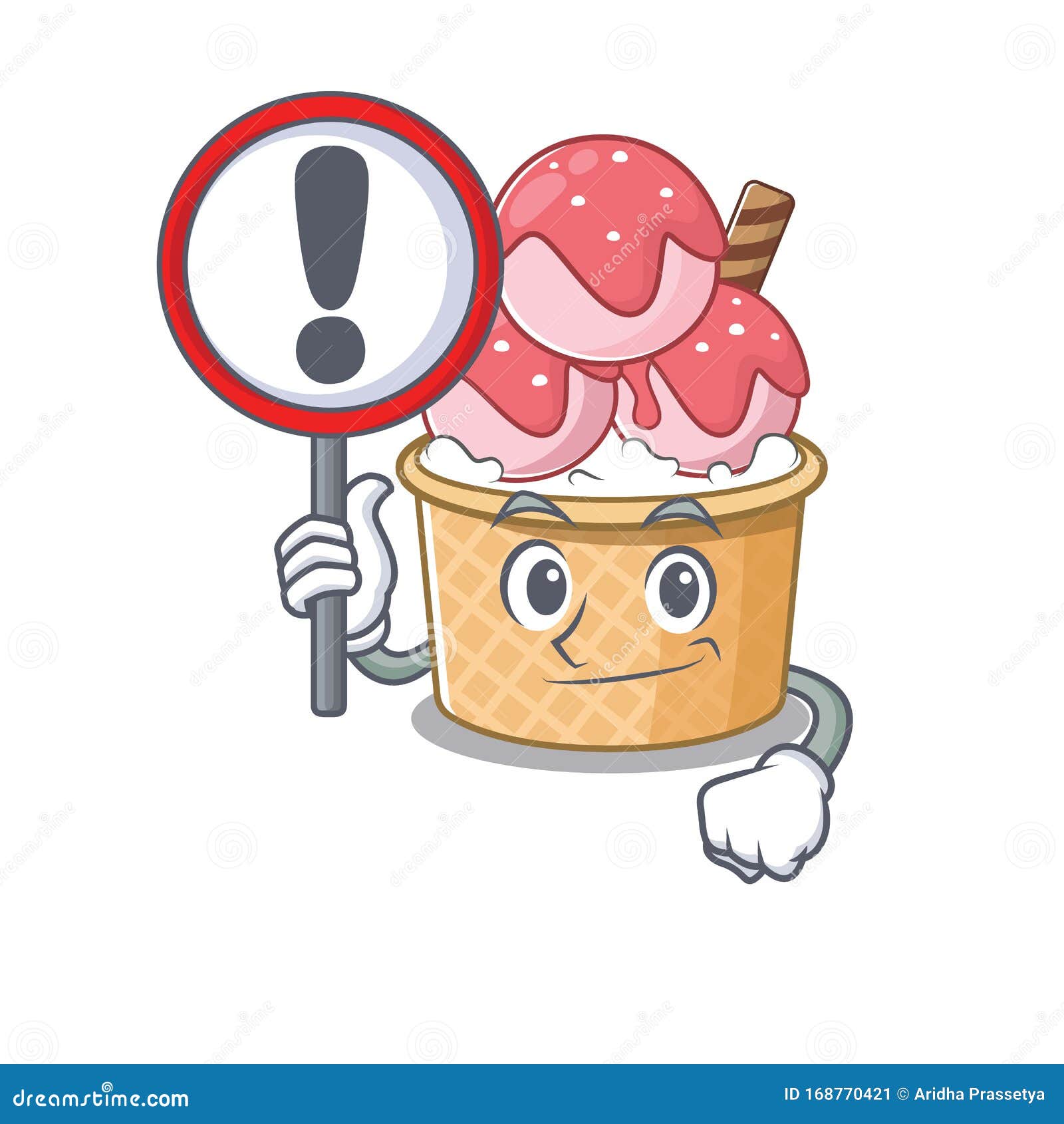 Cool Und Lustige Eiscreme Erheben Ein Schild Vektor Abbildung ...