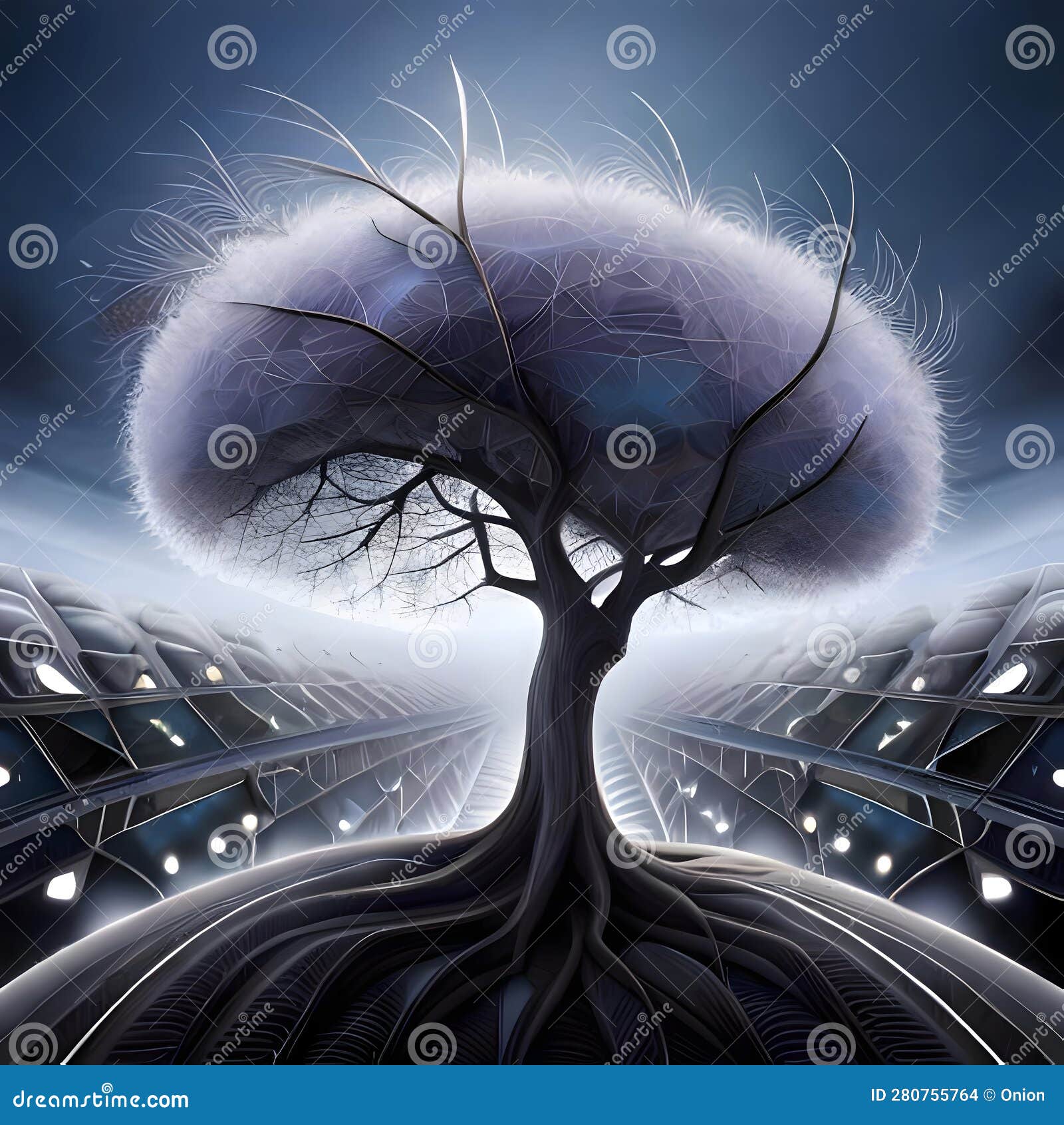 Cool and Unusual Tree - Ai Generated Image Stock Illustration ...