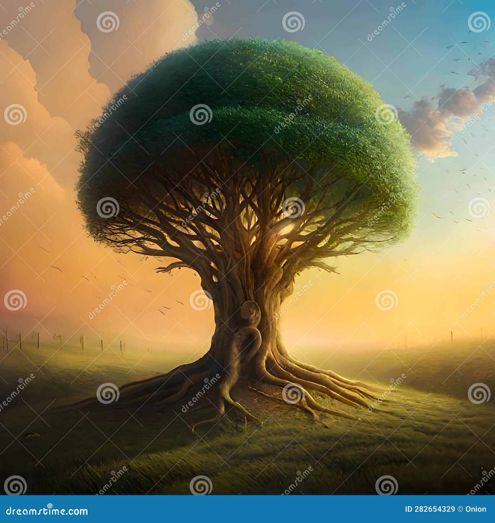 Cool and Unusual Tree - Ai Generated Image Stock Illustration ...