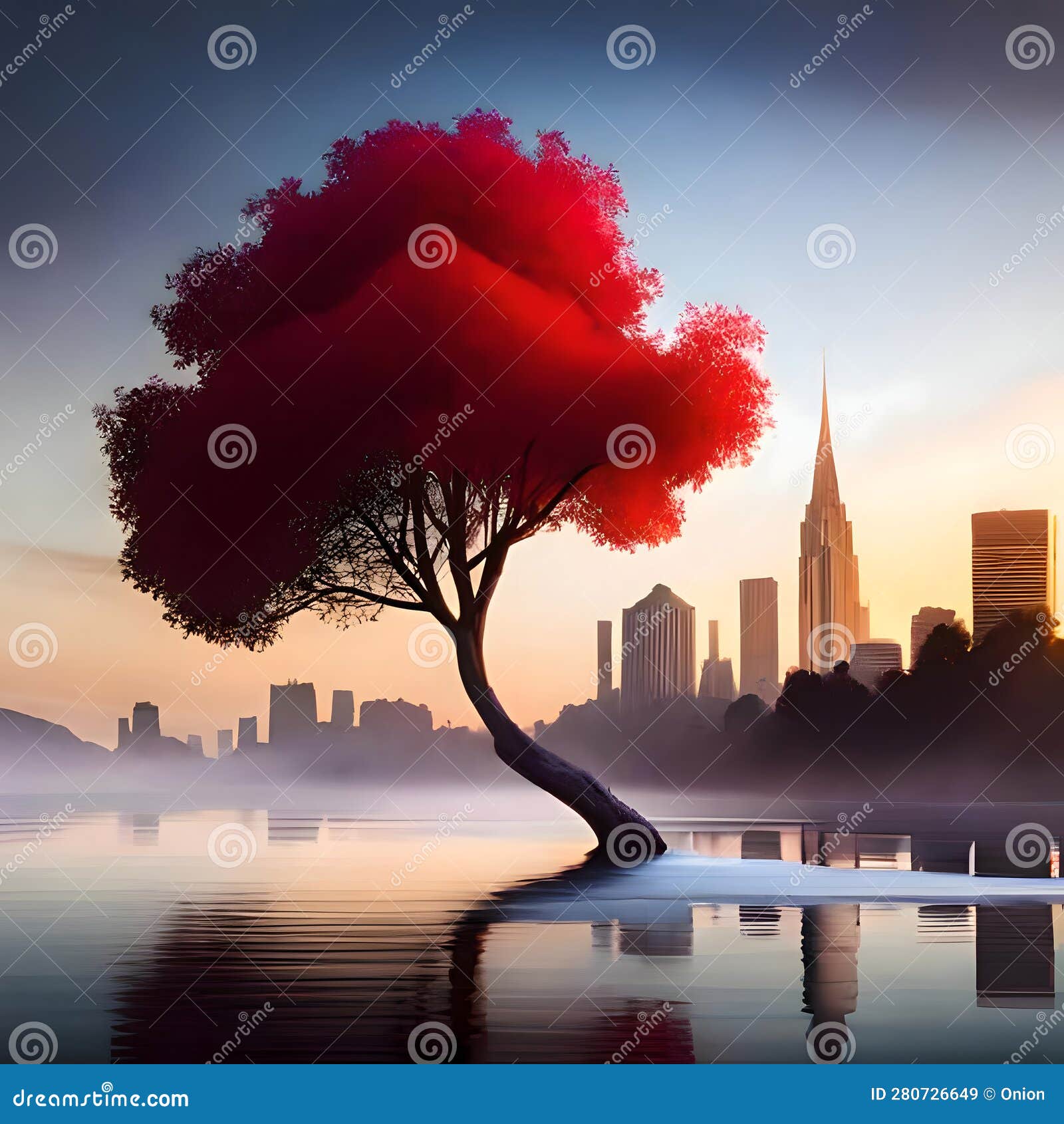 Cool and Unusual Tree - Ai Generated Image Stock Illustration ...