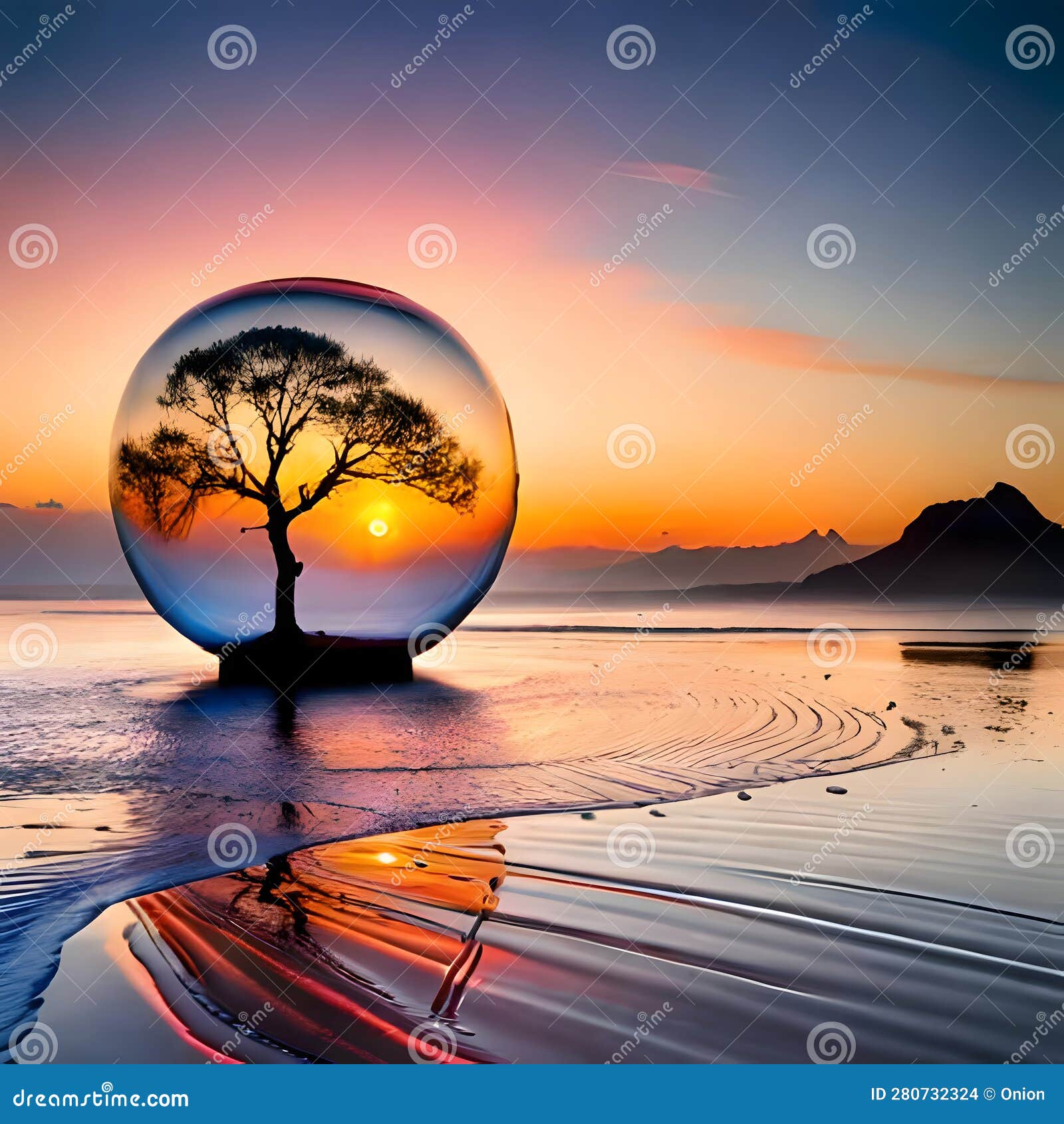 Cool and Unusual Tree - Ai Generated Image Stock Illustration ...