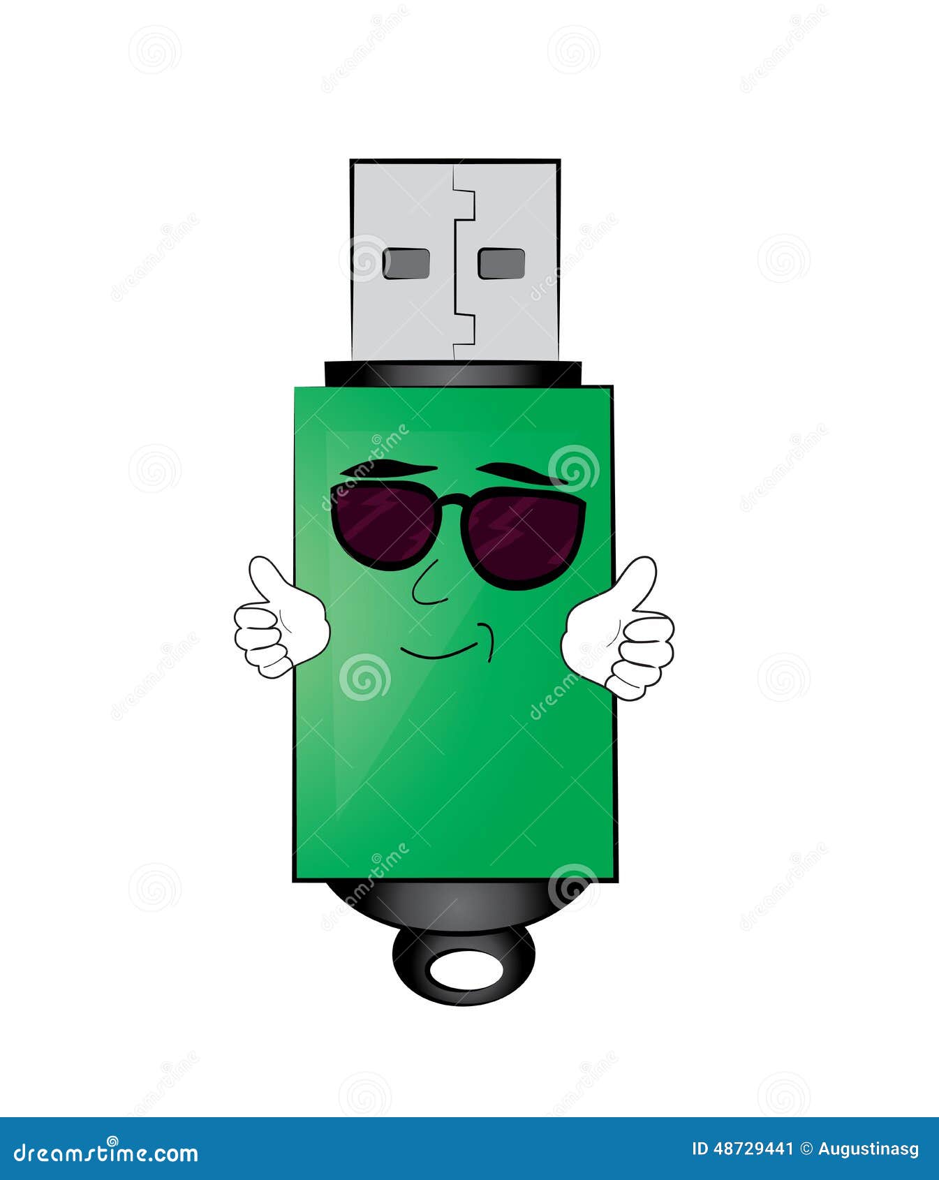 Cool Usb Flash Drive Cartoon Stock Illustration - Illustration of ...
