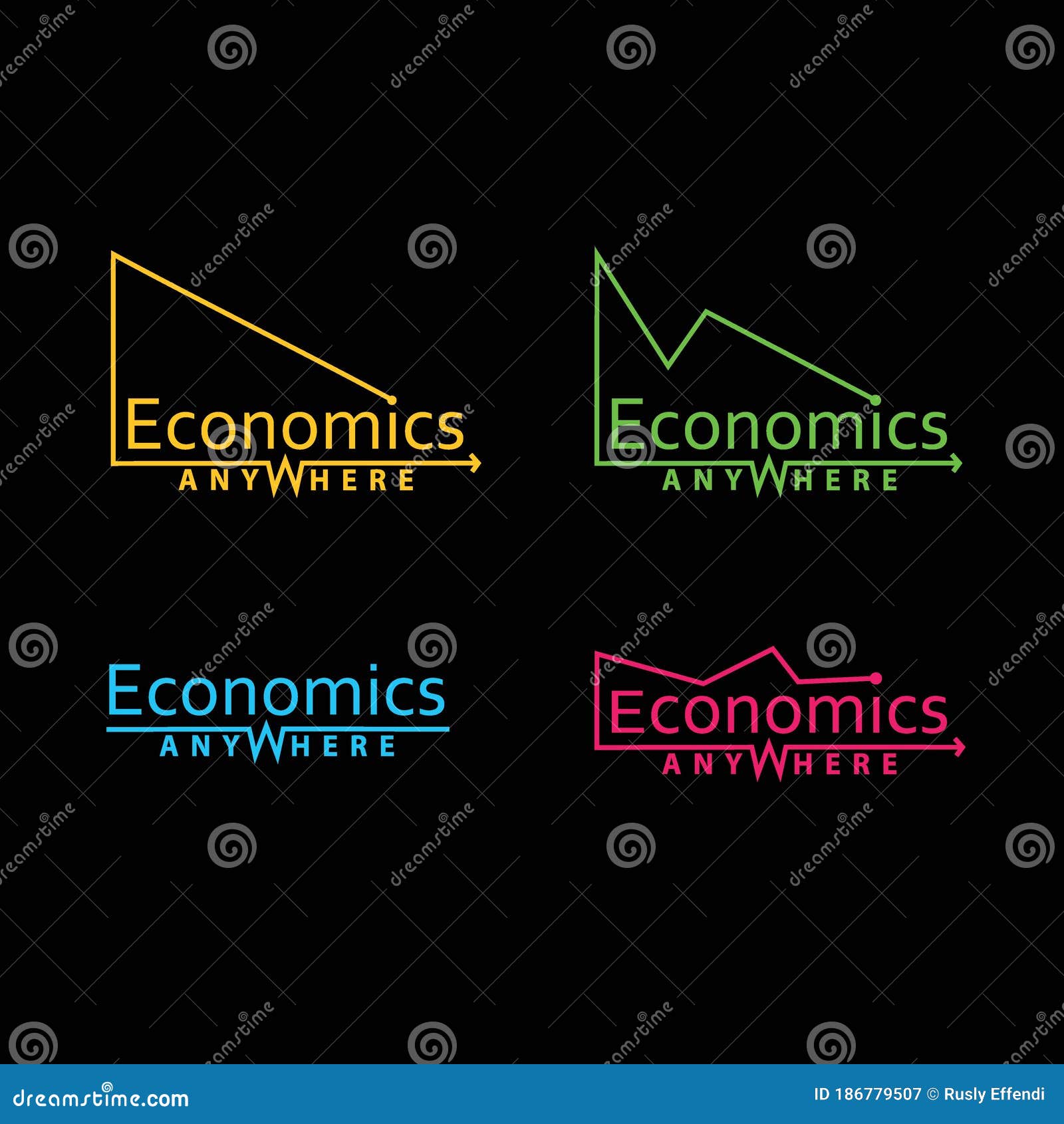 Amazing and Varied Colored Economic Graph Illustration Stock Vector ...