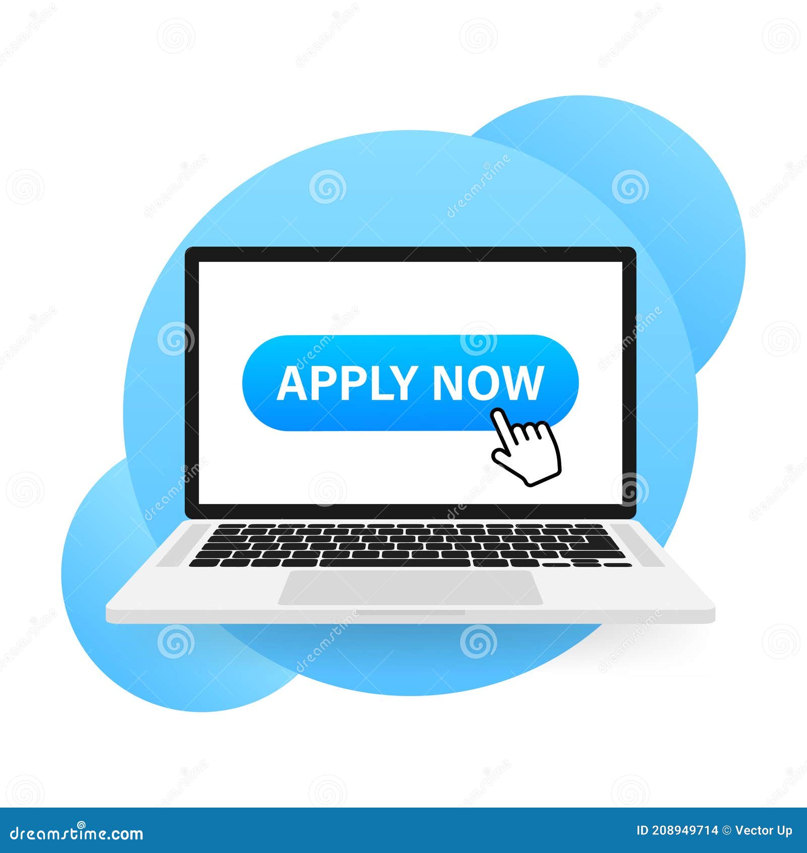 Cool Vector Apply Button with Cursor in Flat Design. Vector ...