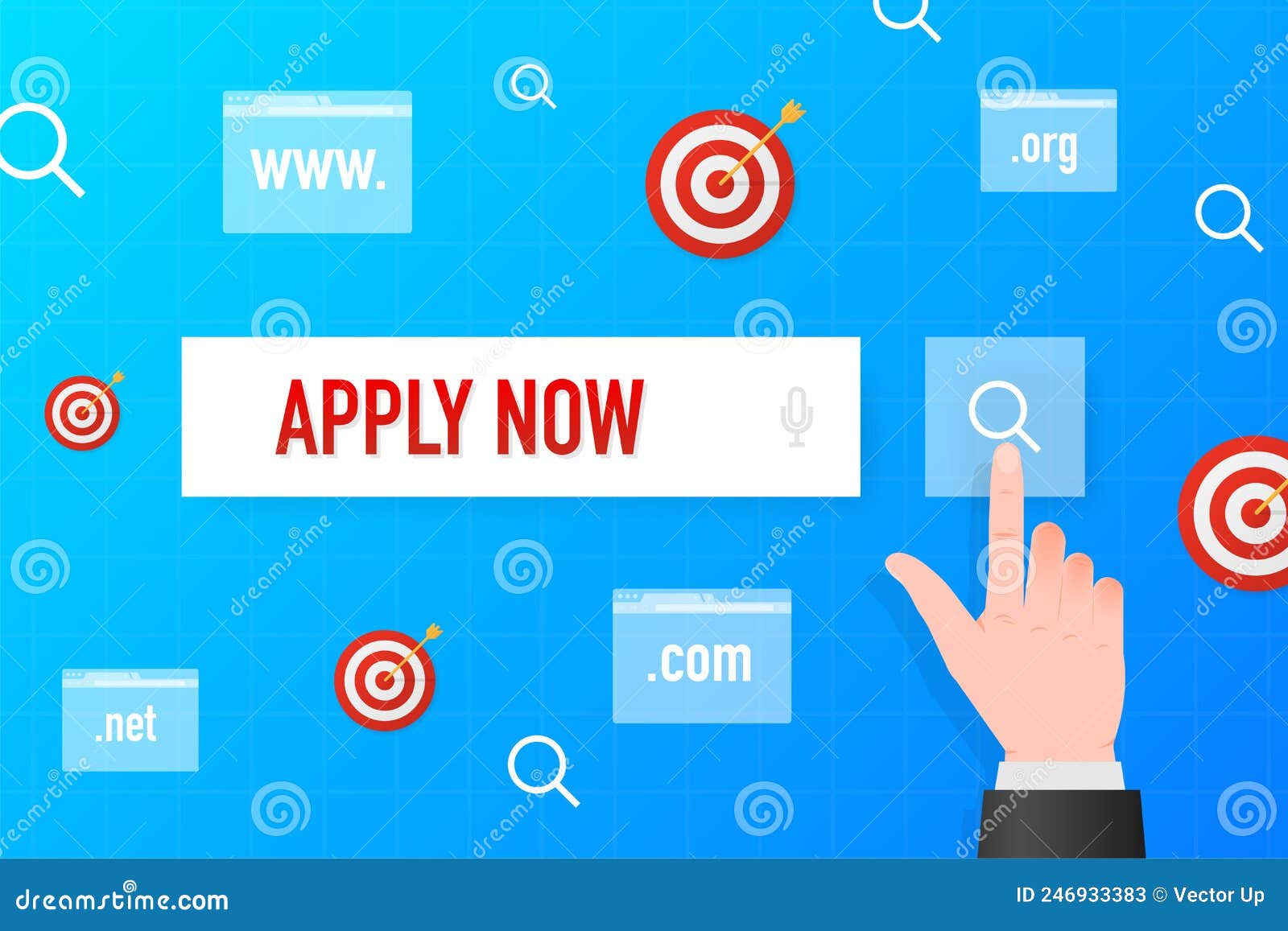 Cool Vector Apply Now Banner in Flat Design. Vector Illustration Stock ...