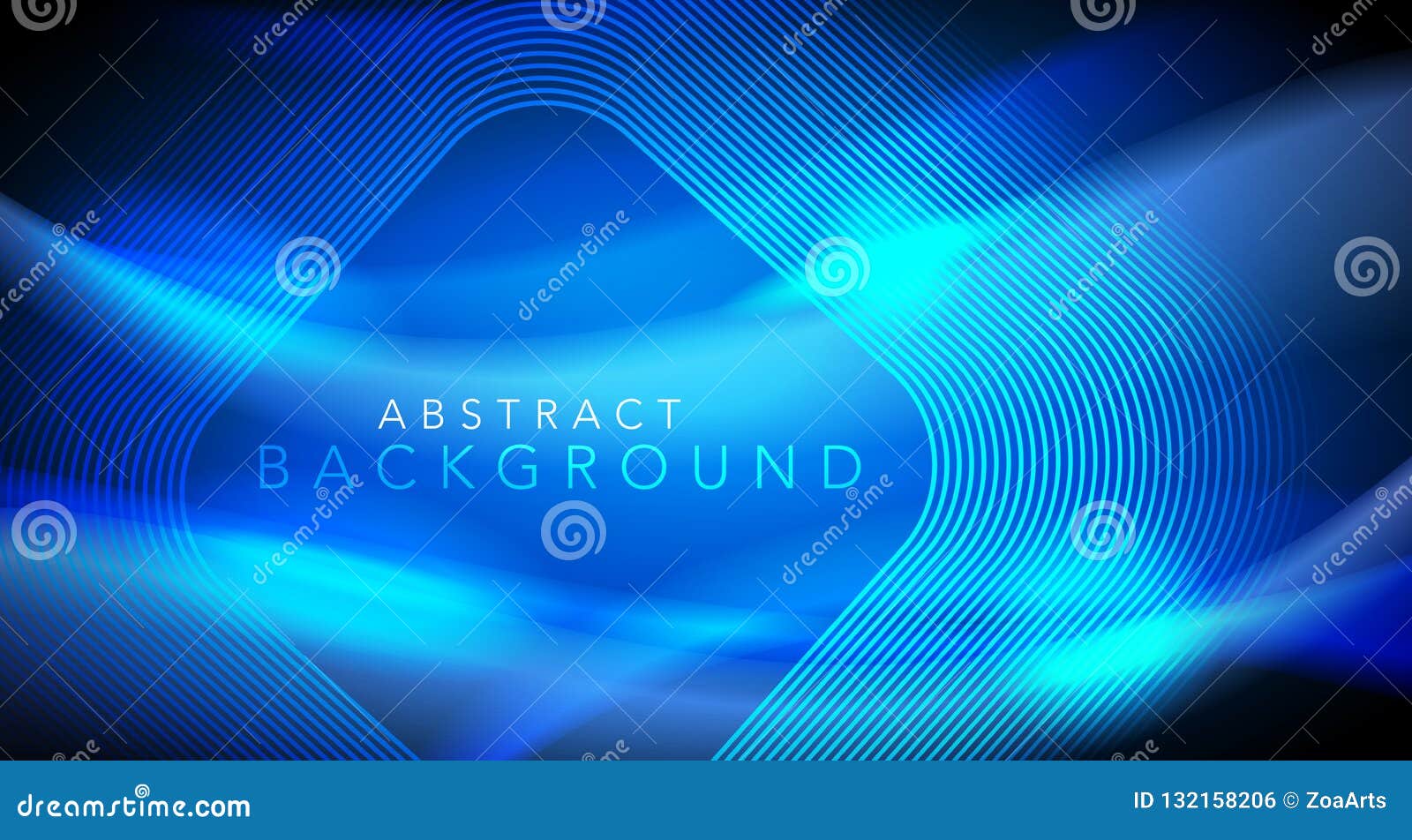 Vector Blue Neon Future Glowing Techno Lines, Hi-Tech Futuristic ...