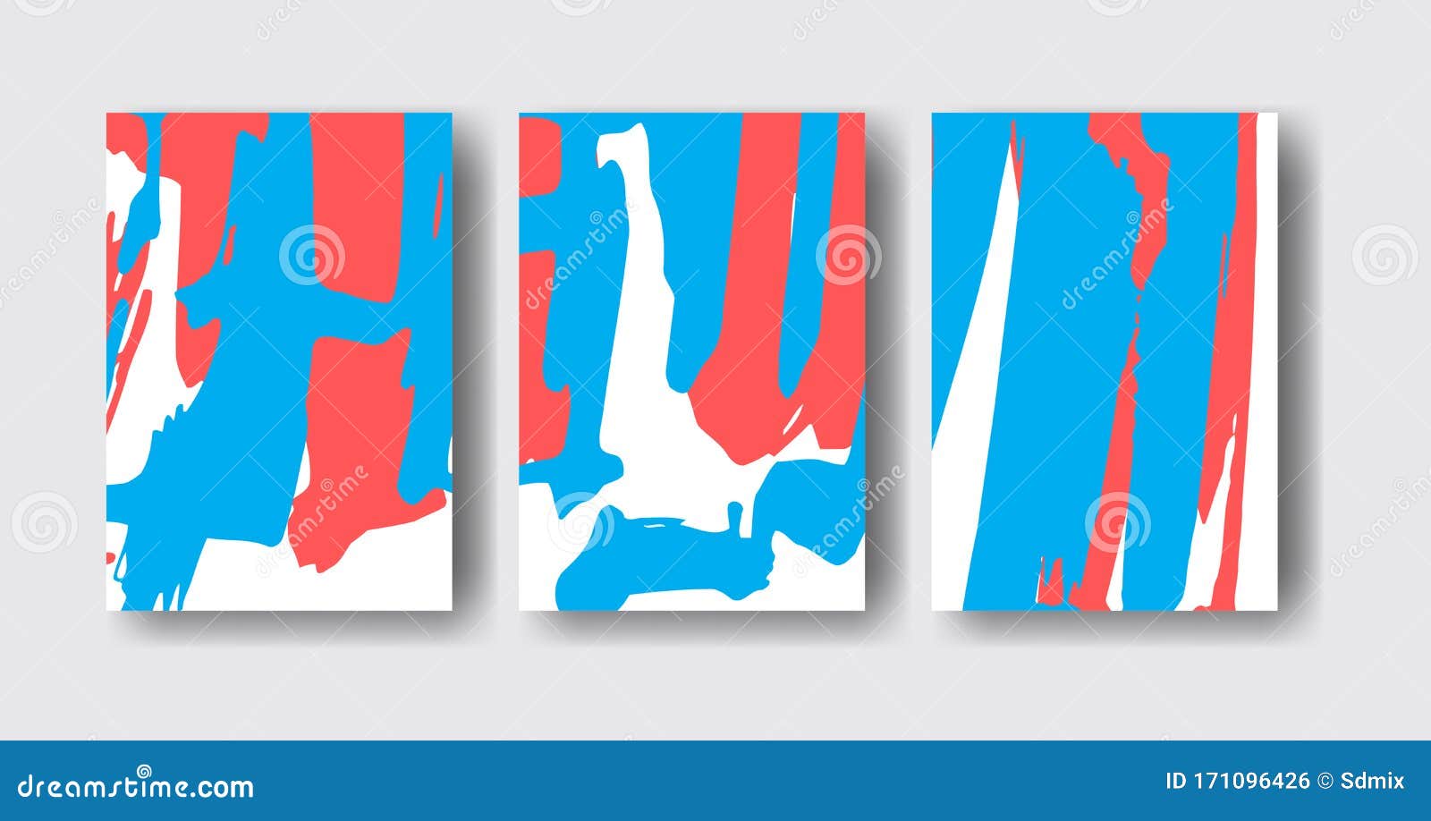 Cool Vector Bright Poster Set with Abstract Colorful Elements Stock ...