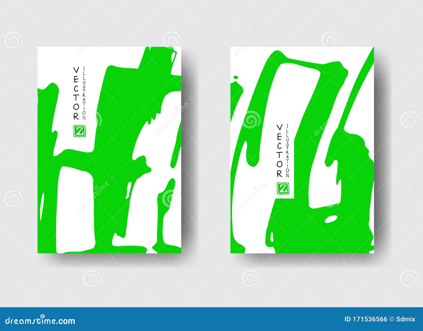 Cool Vector Bright Poster Set with Abstract Colorful Elements Stock ...