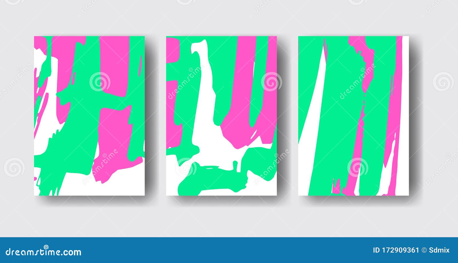 Cool Vector Bright Poster Set with Abstract Colorful Elements Stock ...