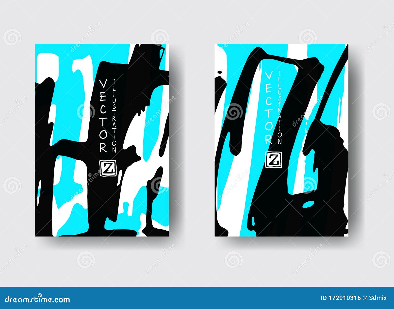 Cool Vector Bright Poster Set with Abstract Colorful Elements Stock ...