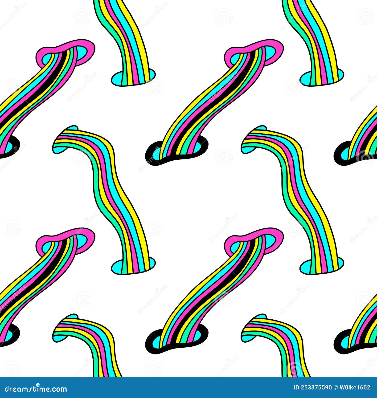 Cool Vector Pattern with Abstract Figures on a Neon White Background ...