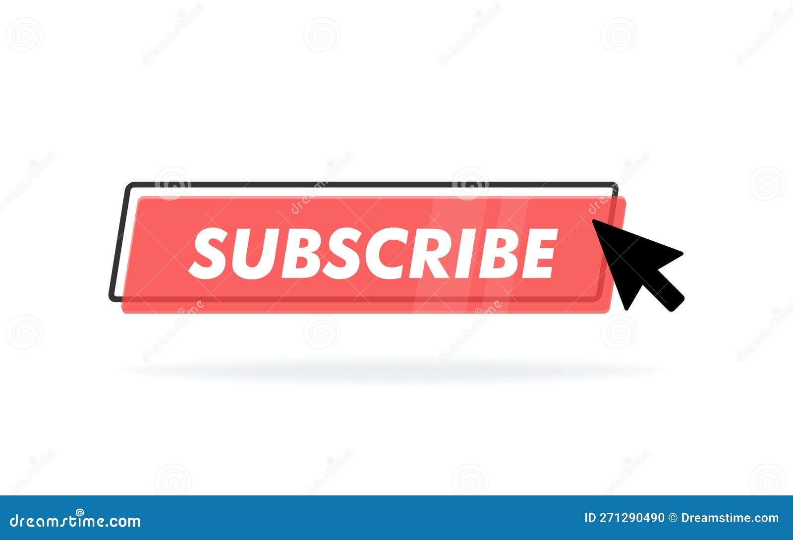 Cool Vector Subscribe Button with Cursor in Flat Design. Ideal for ...