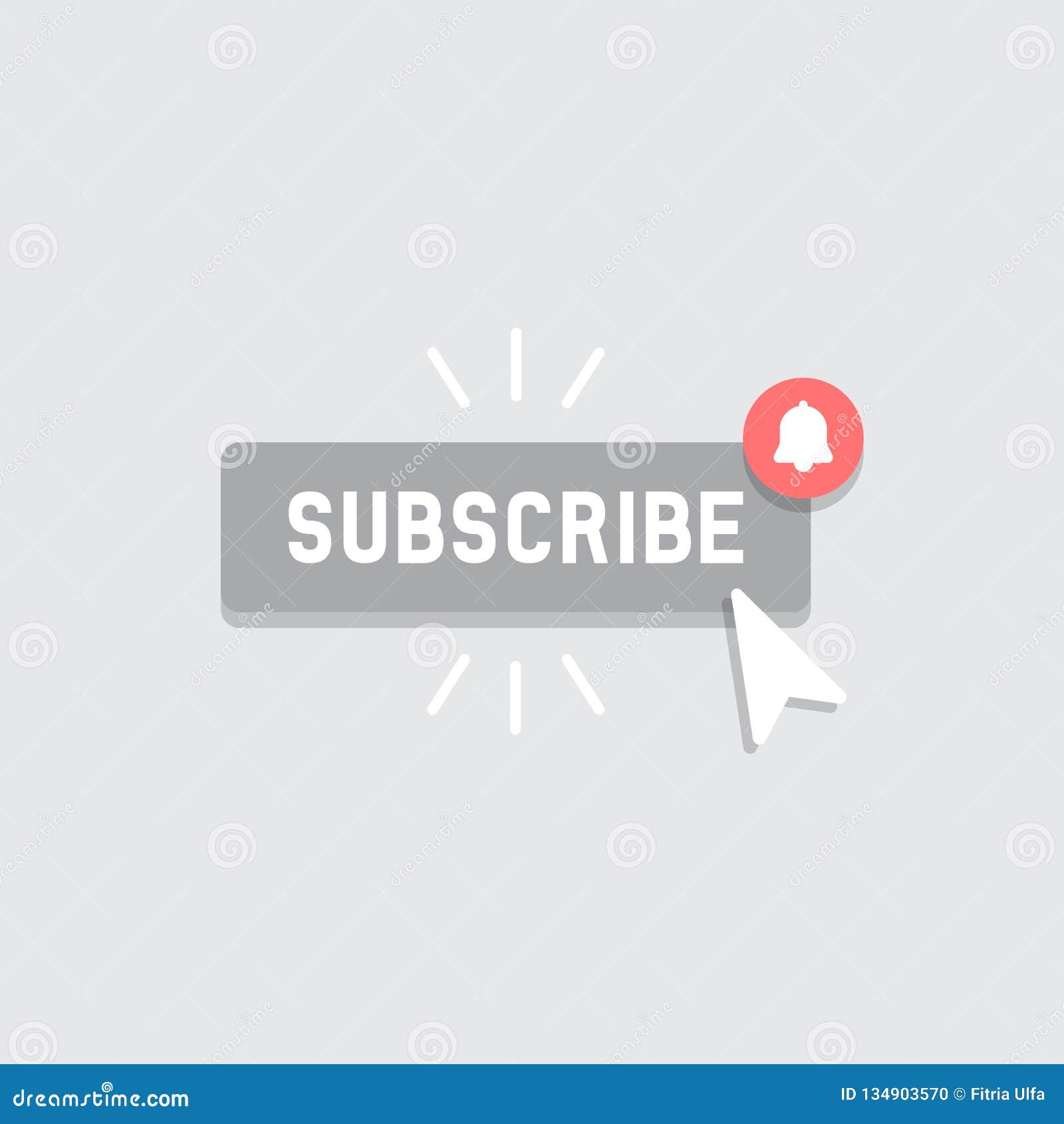 Cool Subscribe Button with Cursor and Notification in Flat Design ...