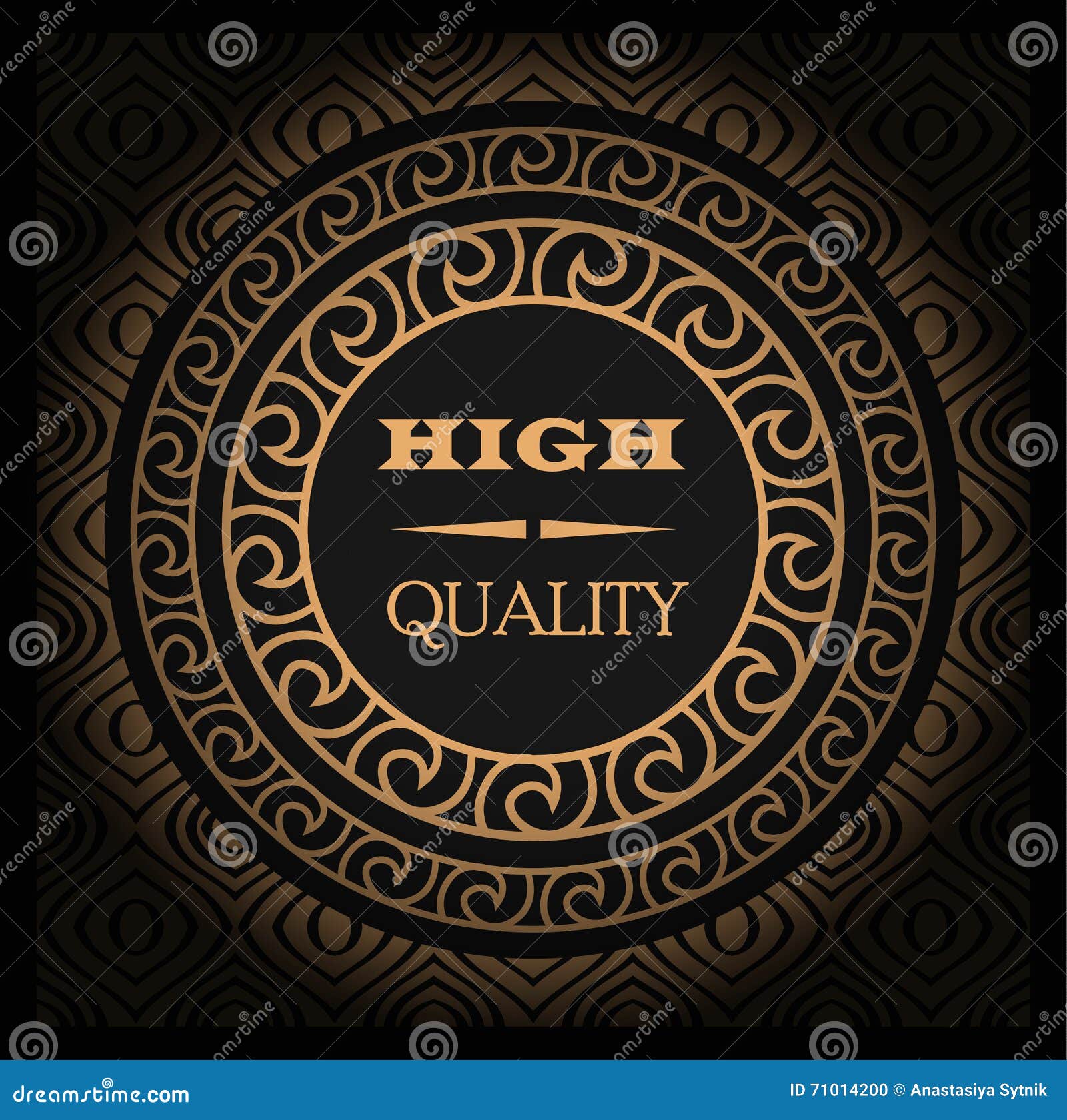 Cool Vector Vintage Golden Label for Design and Logo with Signature ...