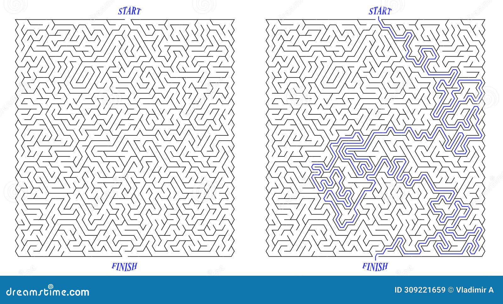 Cool Vertical Rectangular Labyrinth with Triangular Cell. Huge Labyrinth of High Complexity with ...
