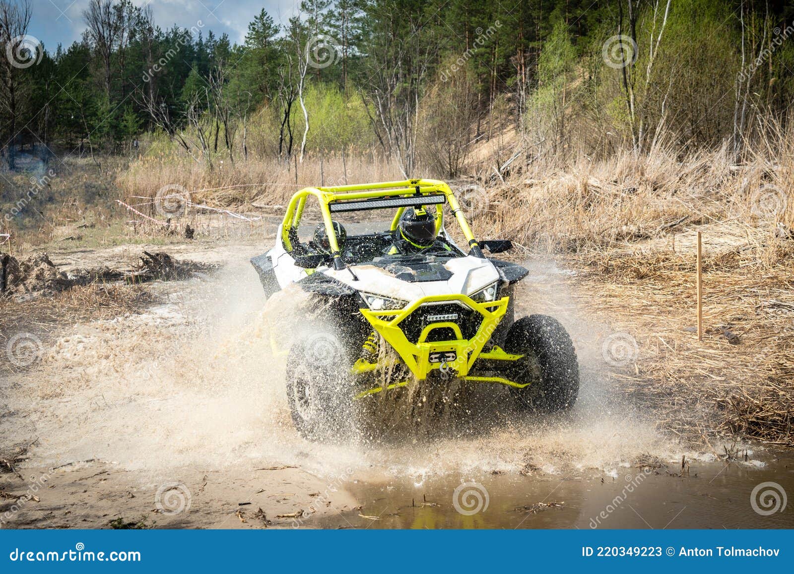 Cool View on Hard Ride UTV in Muddy Water Stock Image - Image of fast ...