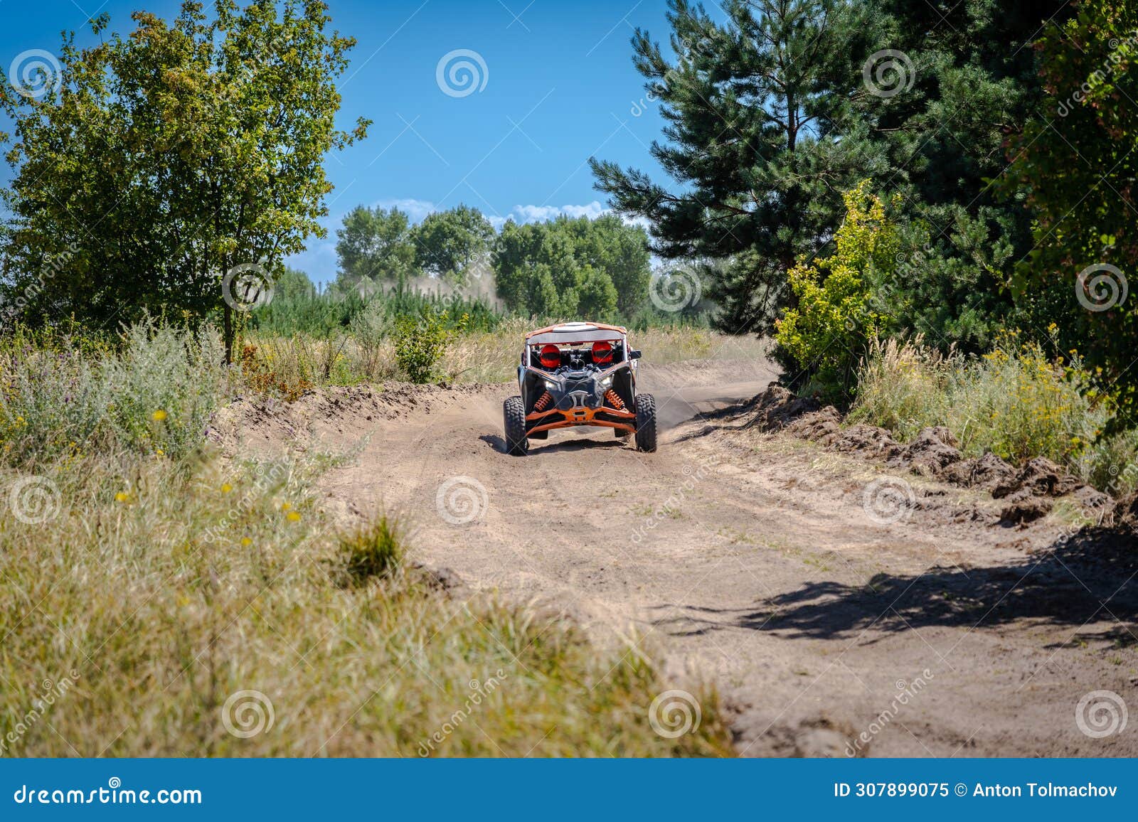 Cool View on UTV, 4x4 Off-road Vehicle on Competition in Summer Stock ...