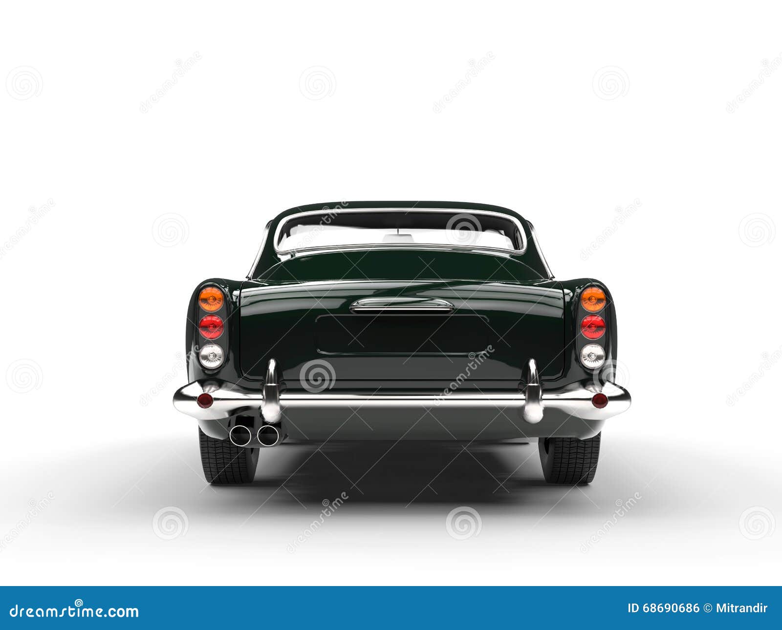 Cool Vintage Car - Rear View Stock Illustration - Illustration of ...