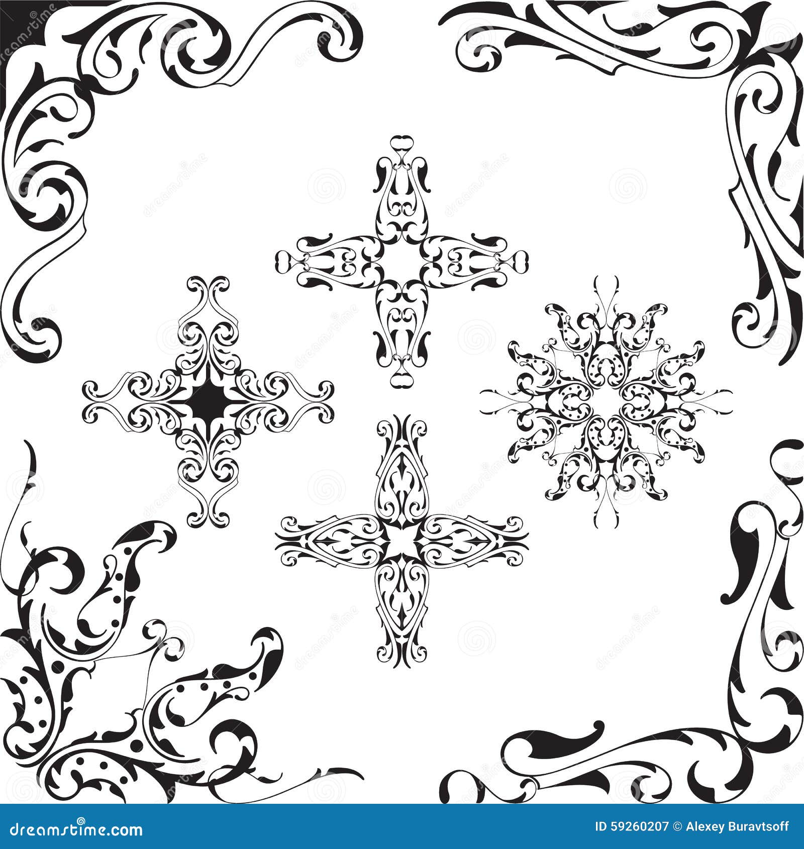 Cool vintage corner set stock vector. Illustration of decor - 59260207