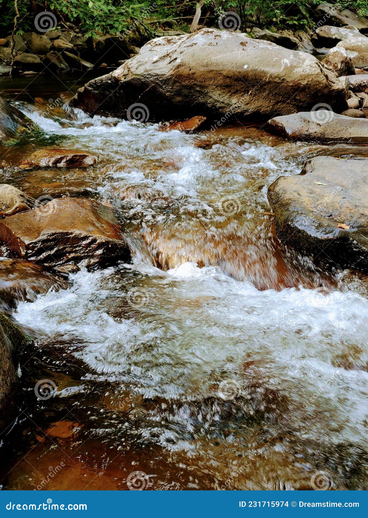 Cool Water Rushing of the Rocks at the Creek Stock Photo - Image of ...