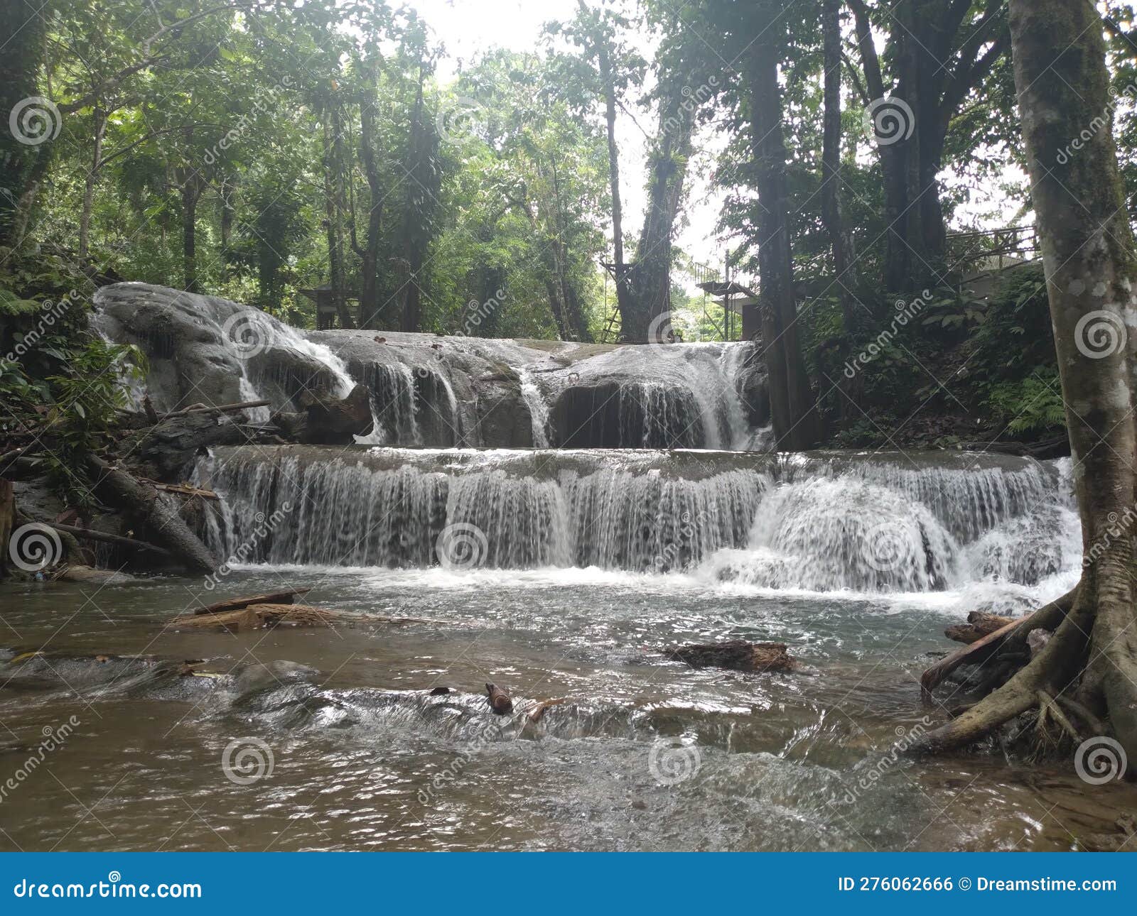 Cool Waterfall in Nature with Easy Access Stock Photo - Image of ...