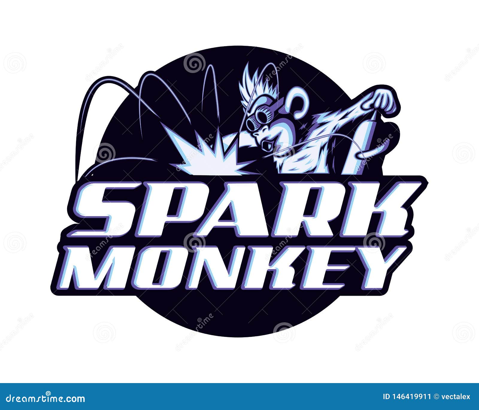 Spark Dot Logo Concept Design With Electric Danger Light Power Voltage ...
