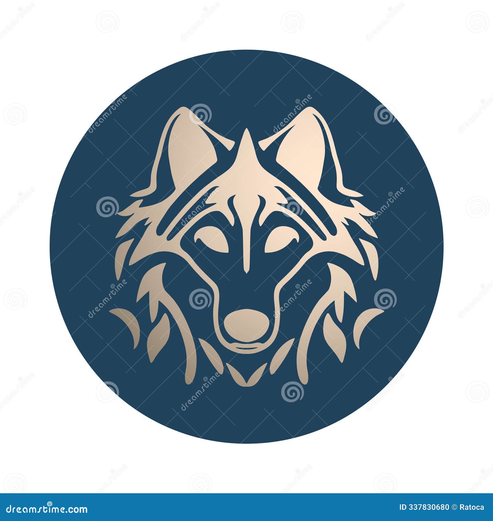 Cool wolf face symbol stock vector. Illustration of face - 337830680