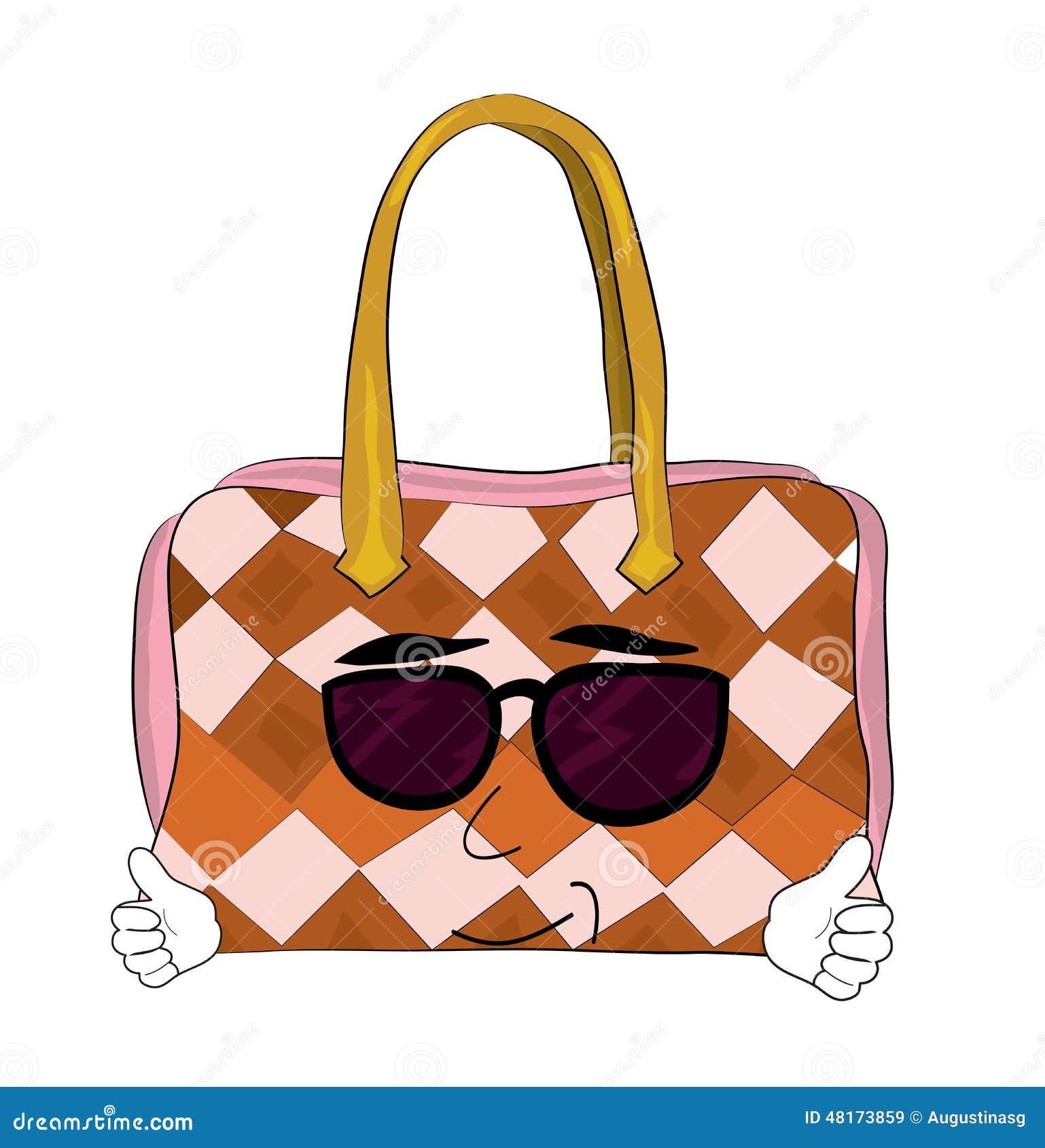 Cool woman handbag cartoon stock illustration. Illustration of symbol ...