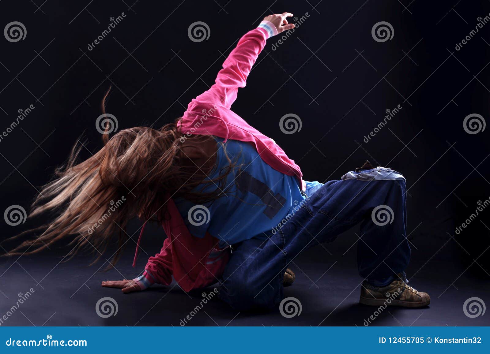 Modern Dancer Poses In Front Of Studio Background Royalty-Free Stock ...