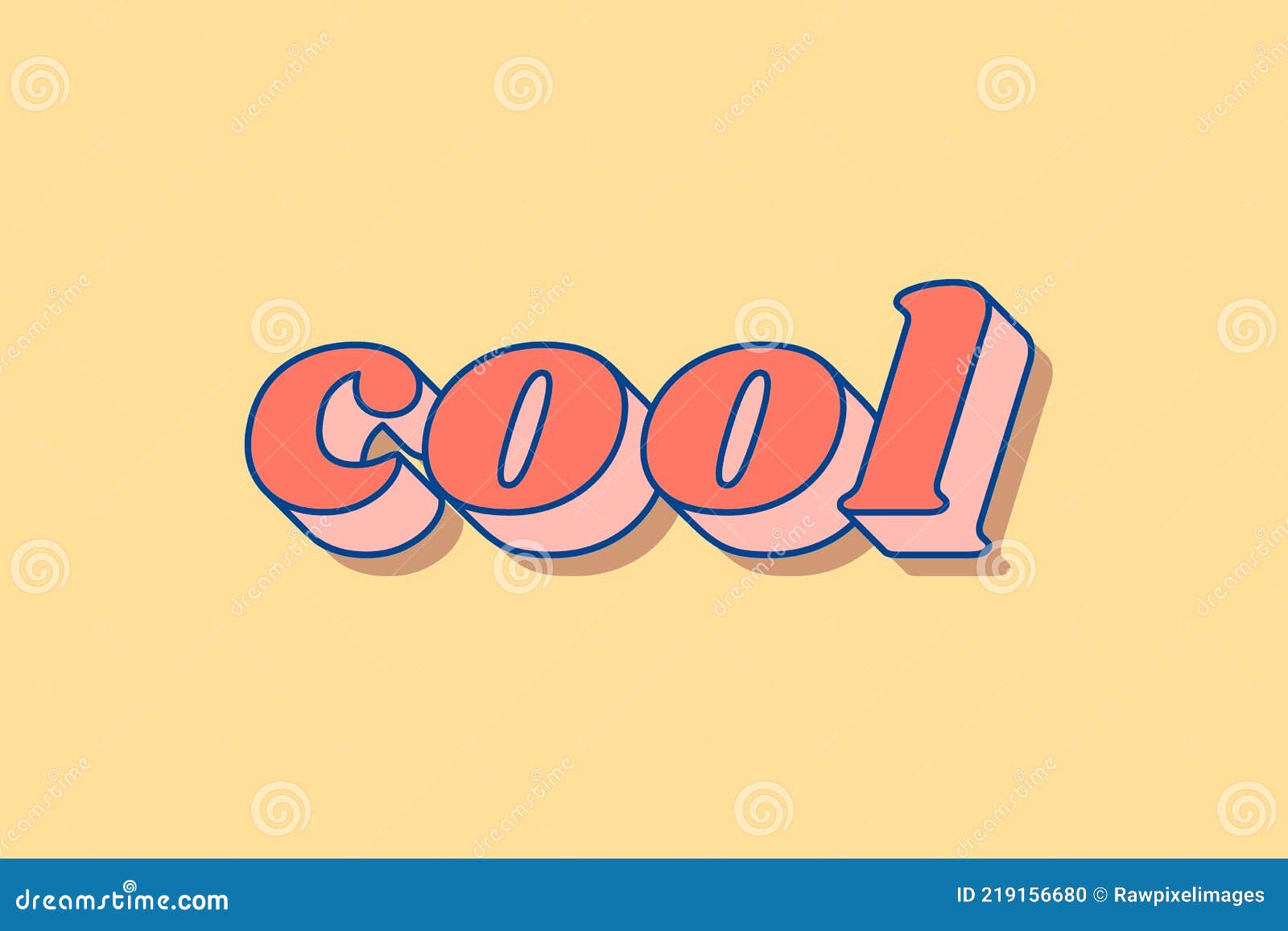 Cool Word Retro 3D Effect Pastel Typography Stock Illustration ...