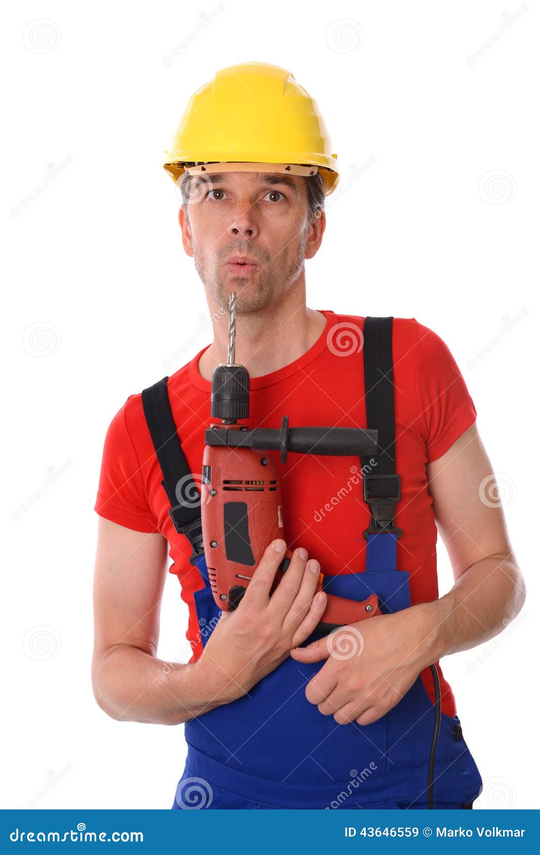 Cool Worker with Two Drills Stock Image - Image of builder, happiness ...