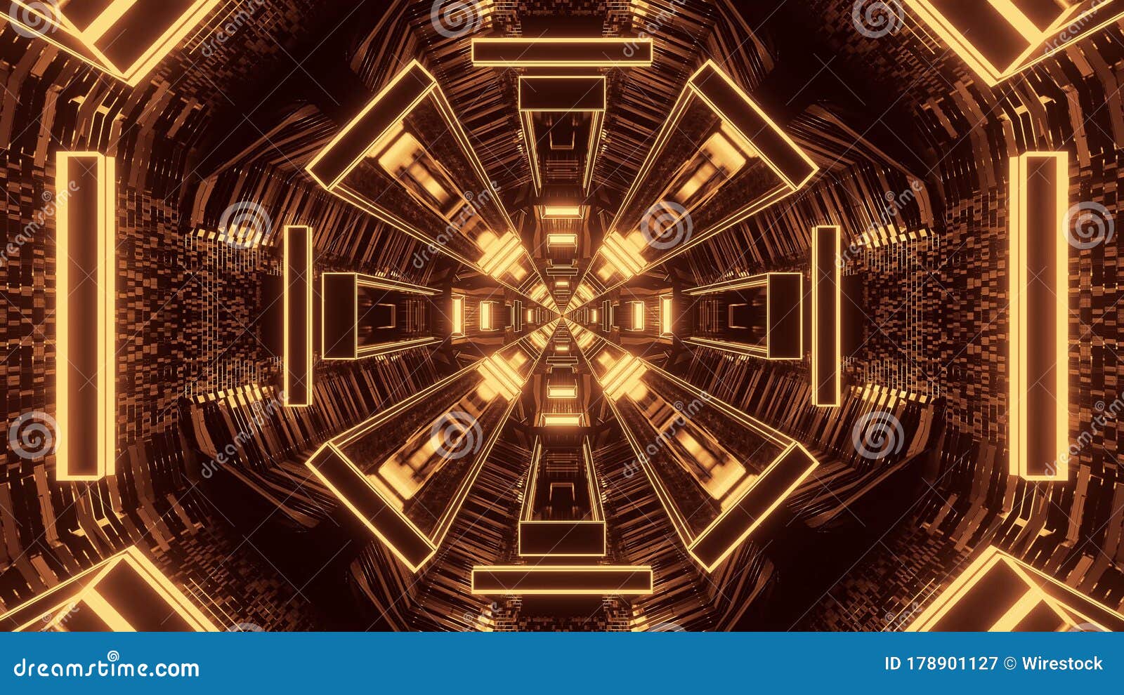 Cool Yellow 3D Rendering Futuristic Sci-fi Techno Lights - a Cool ...