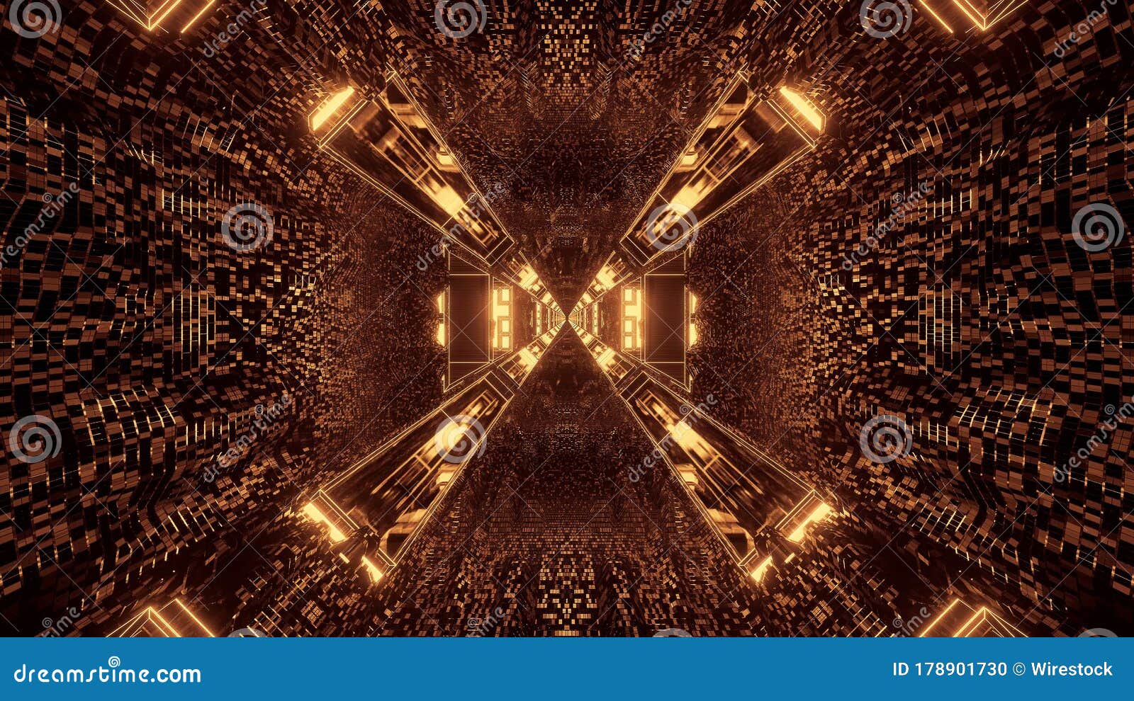 Cool Yellow 3D Rendering Futuristic Sci-fi Techno Lights - a Cool ...