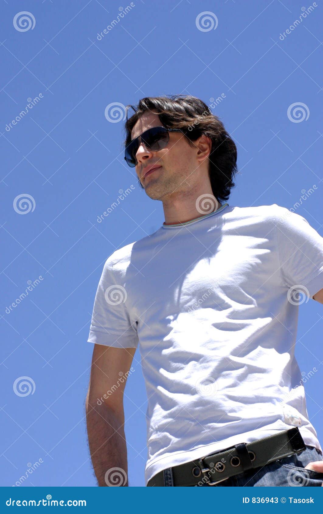 Cool young guy stock image. Image of blue, good, sunglasses - 836943