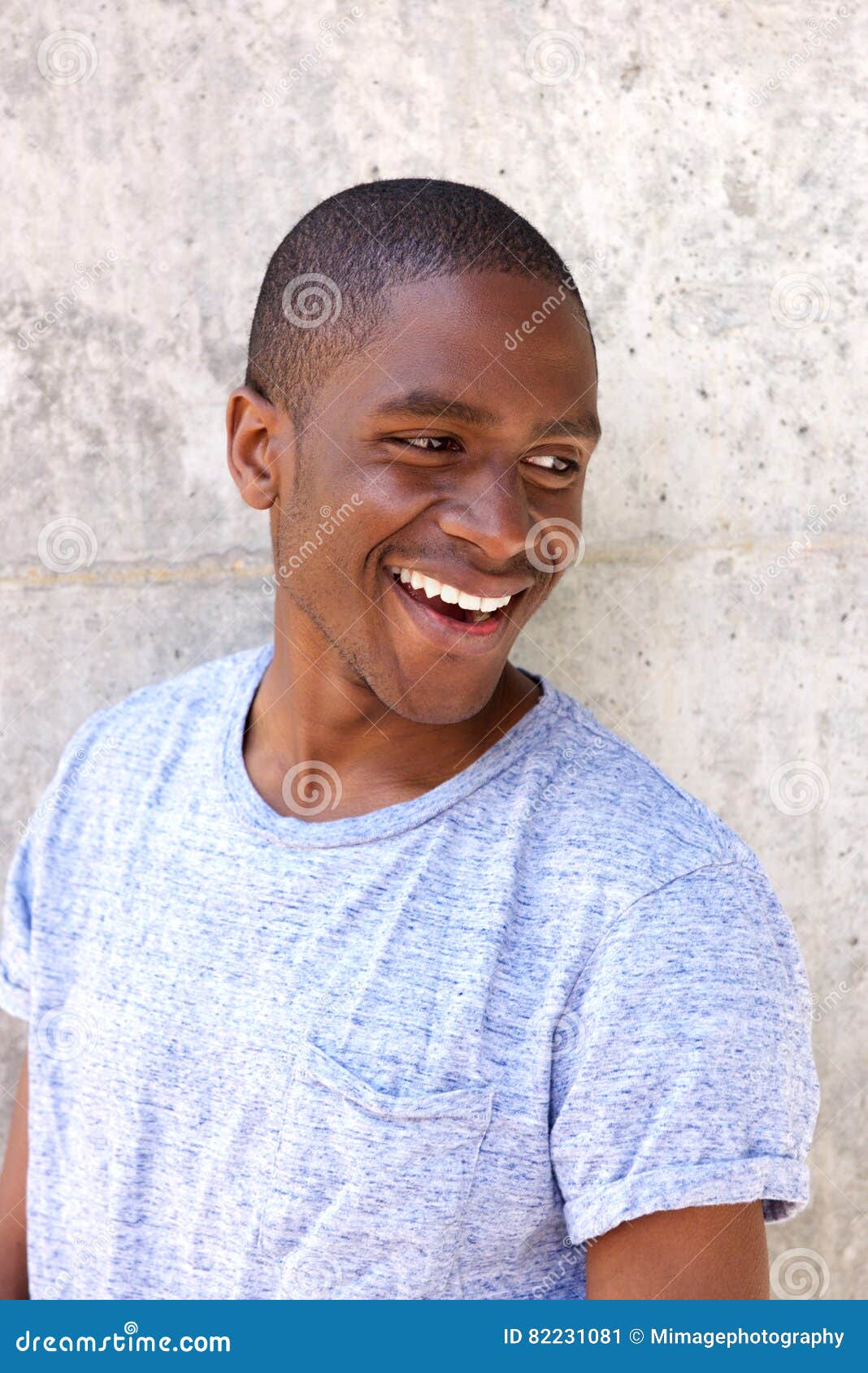 Cool Young Guy Smiling and Looking Behind Stock Image - Image of model ...